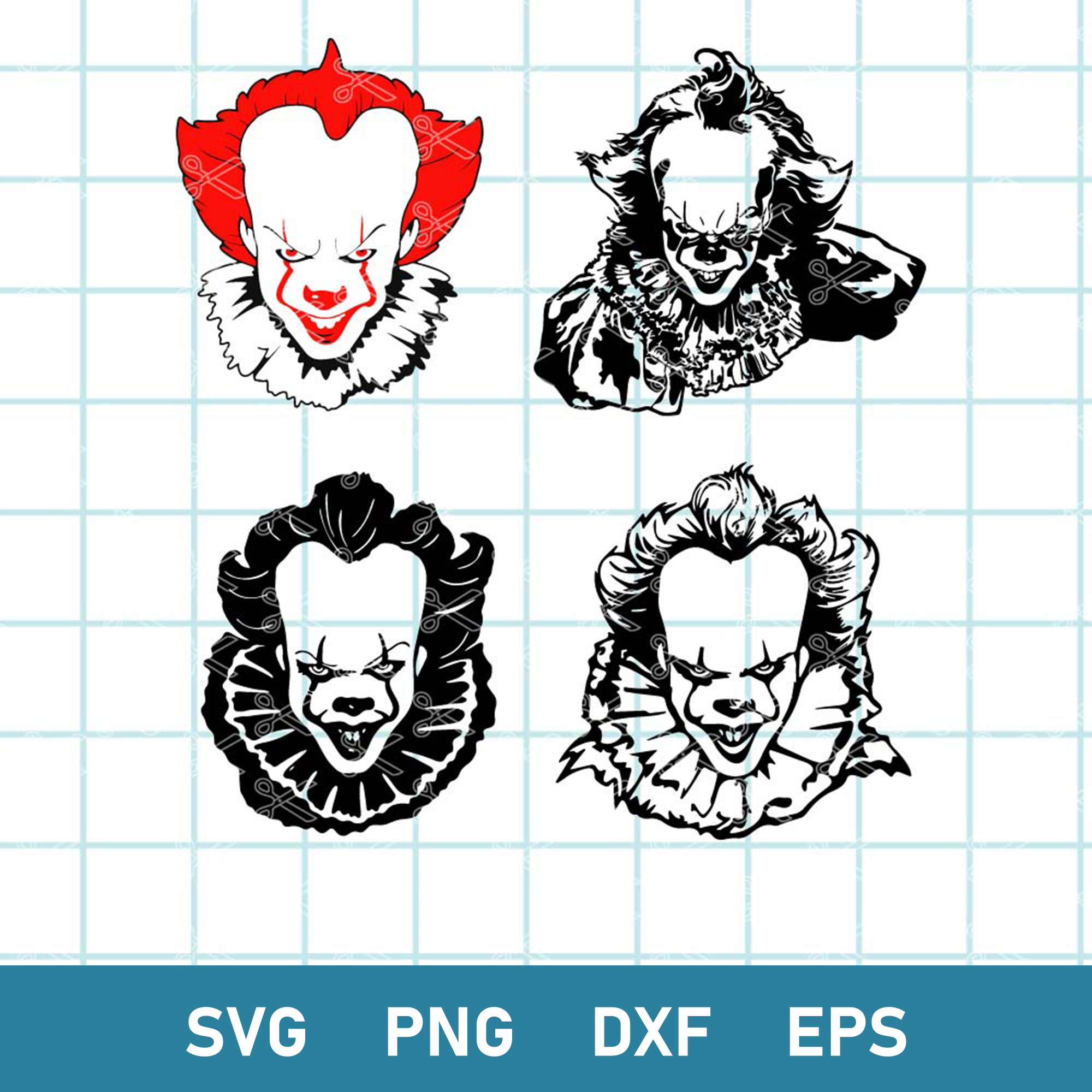 Pennywise Bundle Svg, Pennywise Scary Face Svg, Horror Movie | Inspire ...