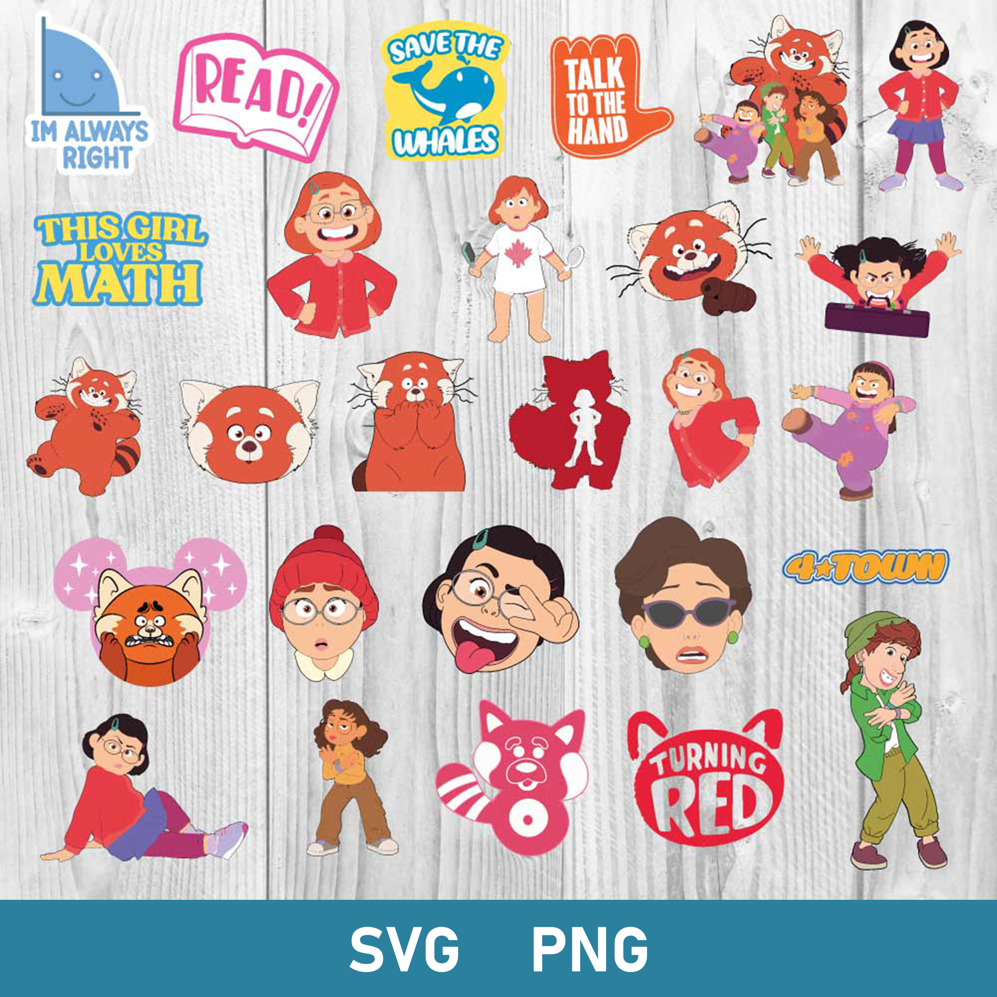 Turning Red Bundle Svg, Turning Red Svg, Red Panda Svg, Disn | Inspire ...