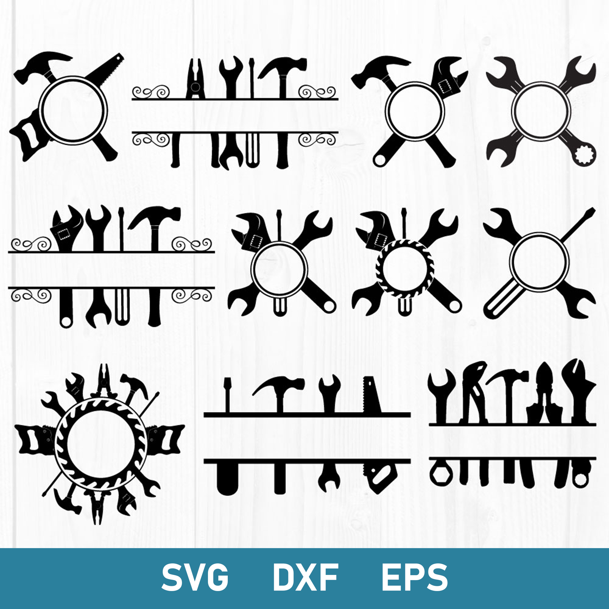 Wrench Bundle Svg, Wrench Monogram Svg, Wrench Svg, Dxf Eps | Inspire ...