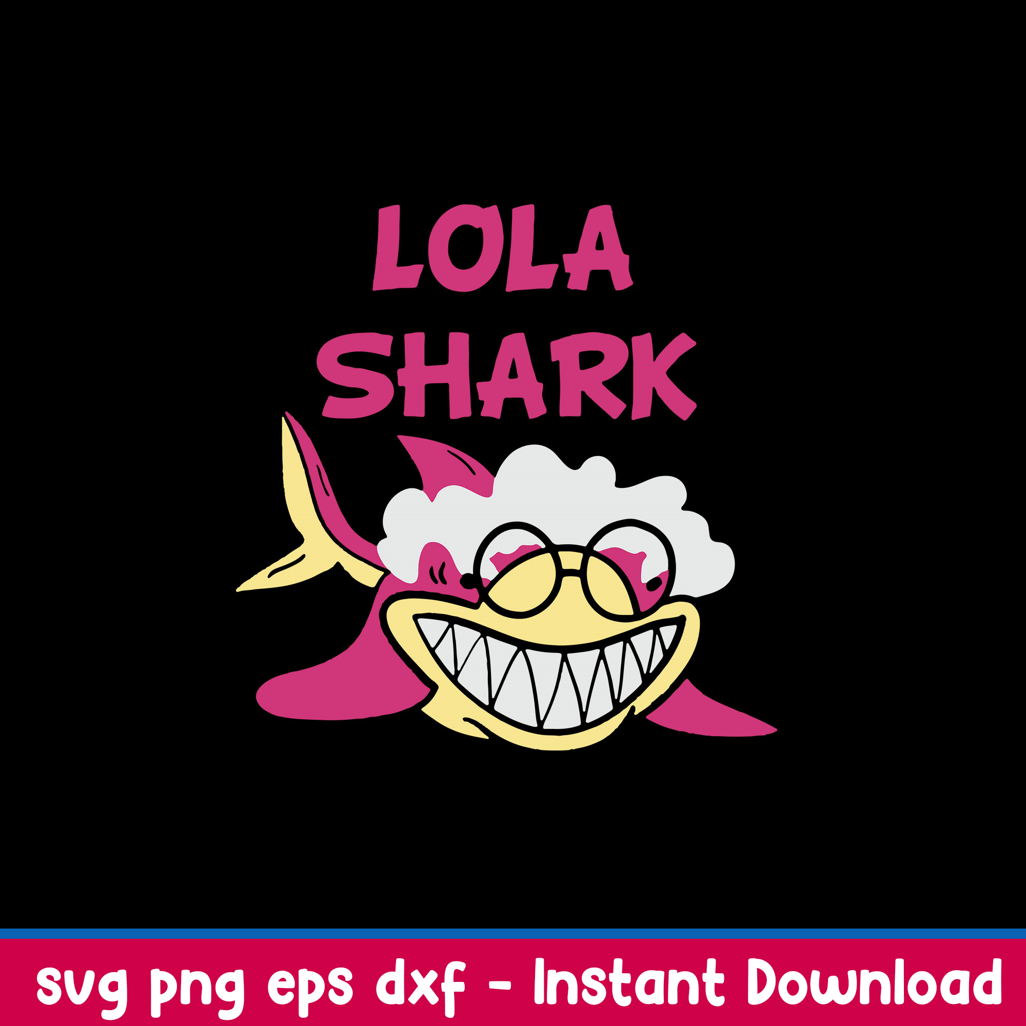 Lola Shark Svg, Shark Fish Pink Svg, Png Dxf Eps File - Inspire Uplift