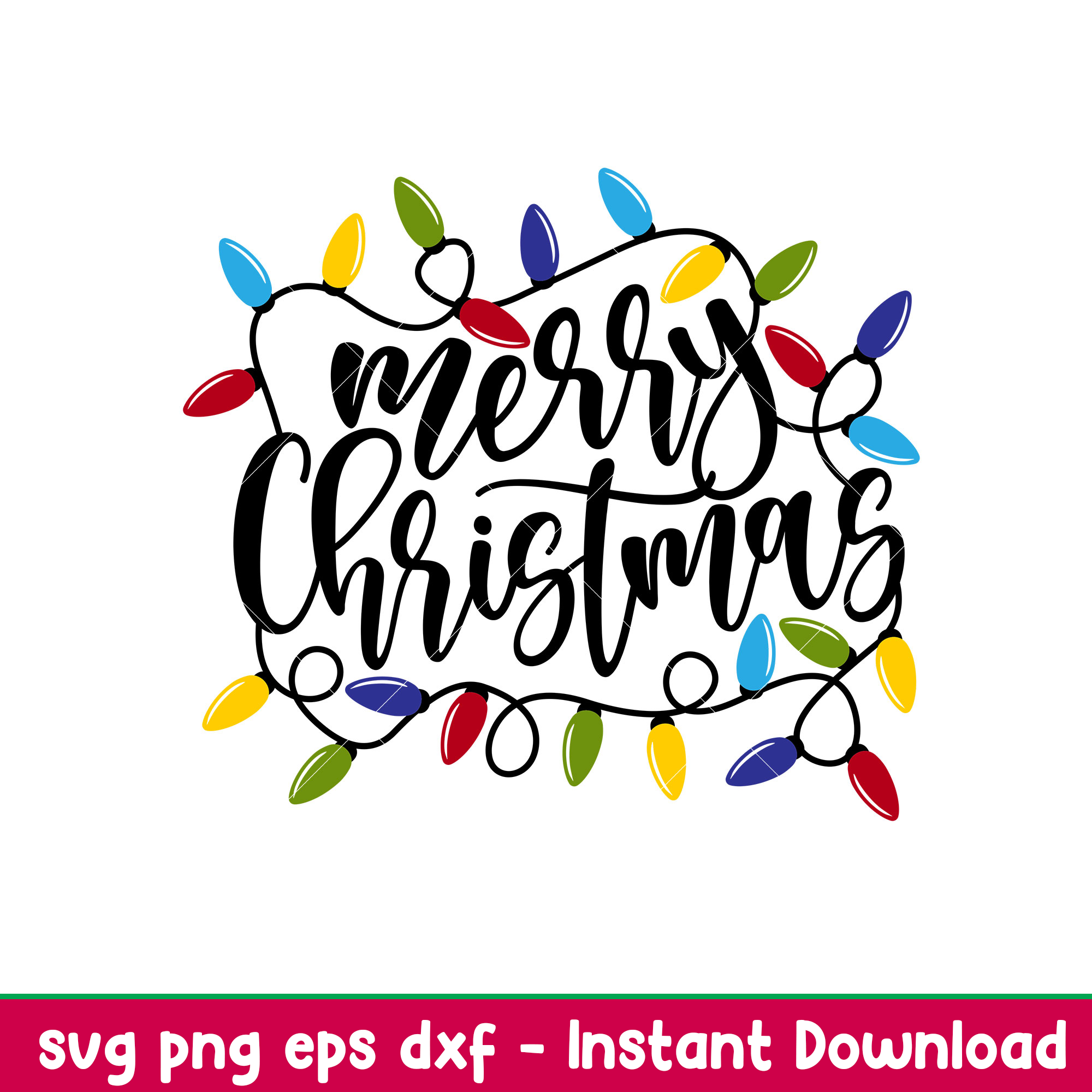 Merry Christmas Lights 1, Merry Christmas Svg, Christmas Lig | Inspire ...