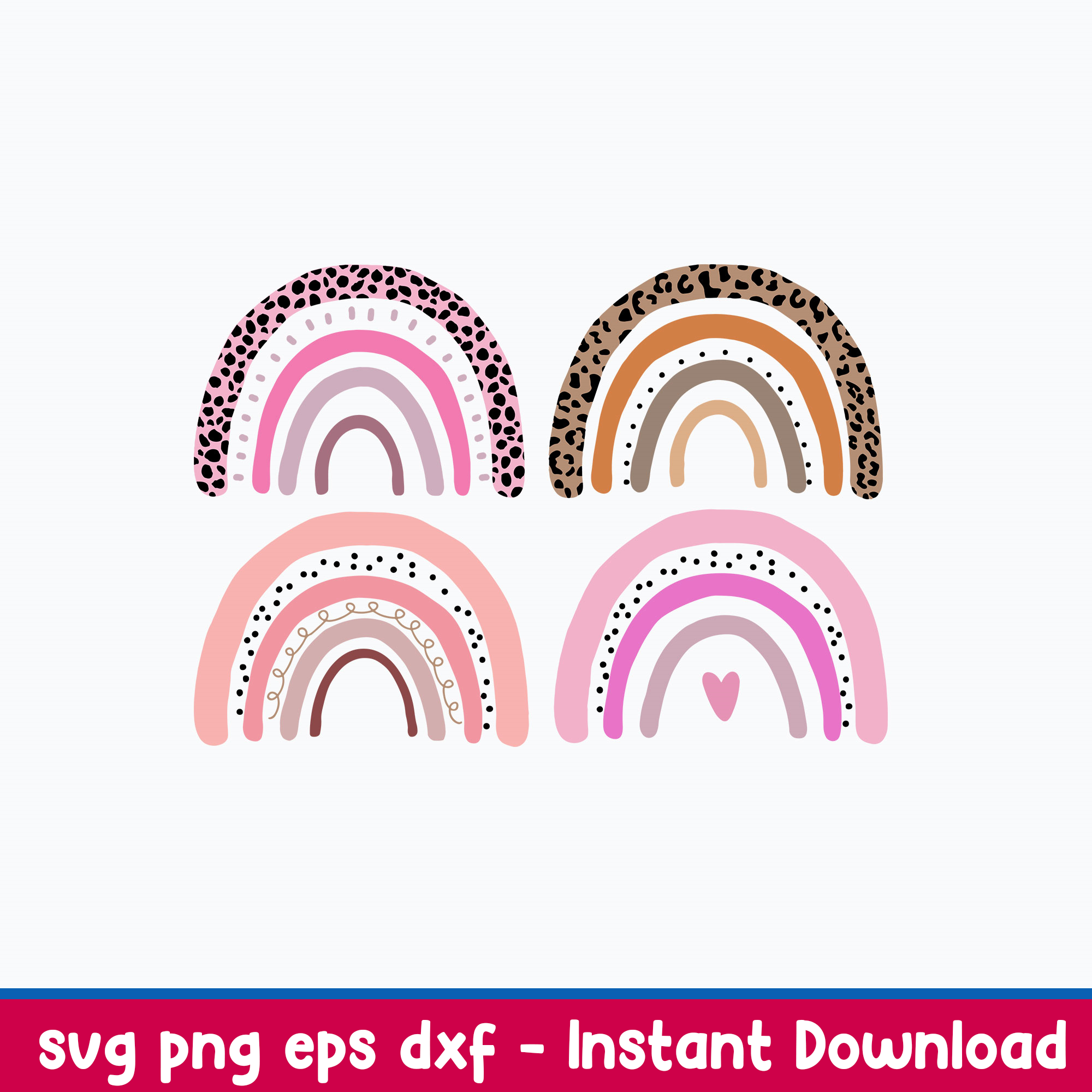 Rainbow Svg, Boho Rainbow Svg, Leopard, Cheeta Svg, Nersury, - Inspire ...