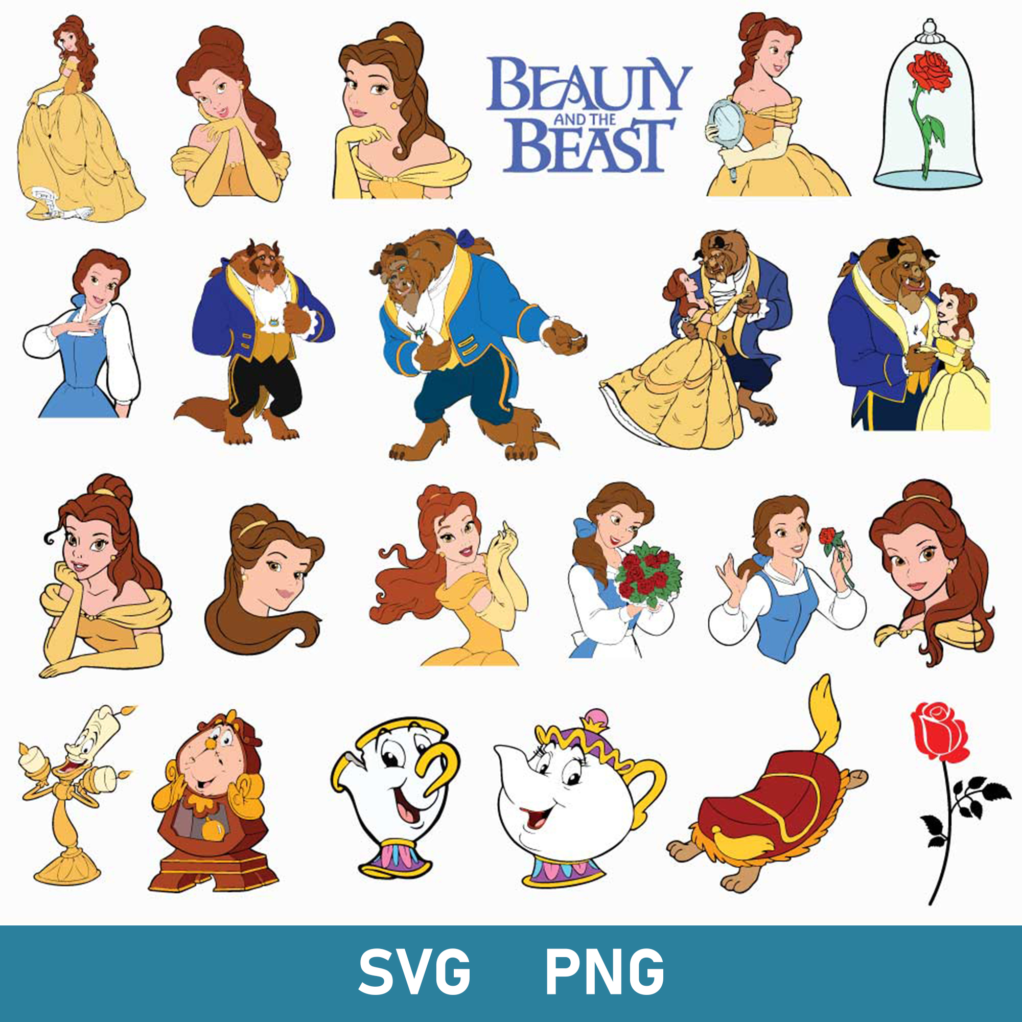 Beauty And The Beast Bundle Svg, Beauty And The Beast Scg, P | Inspire ...