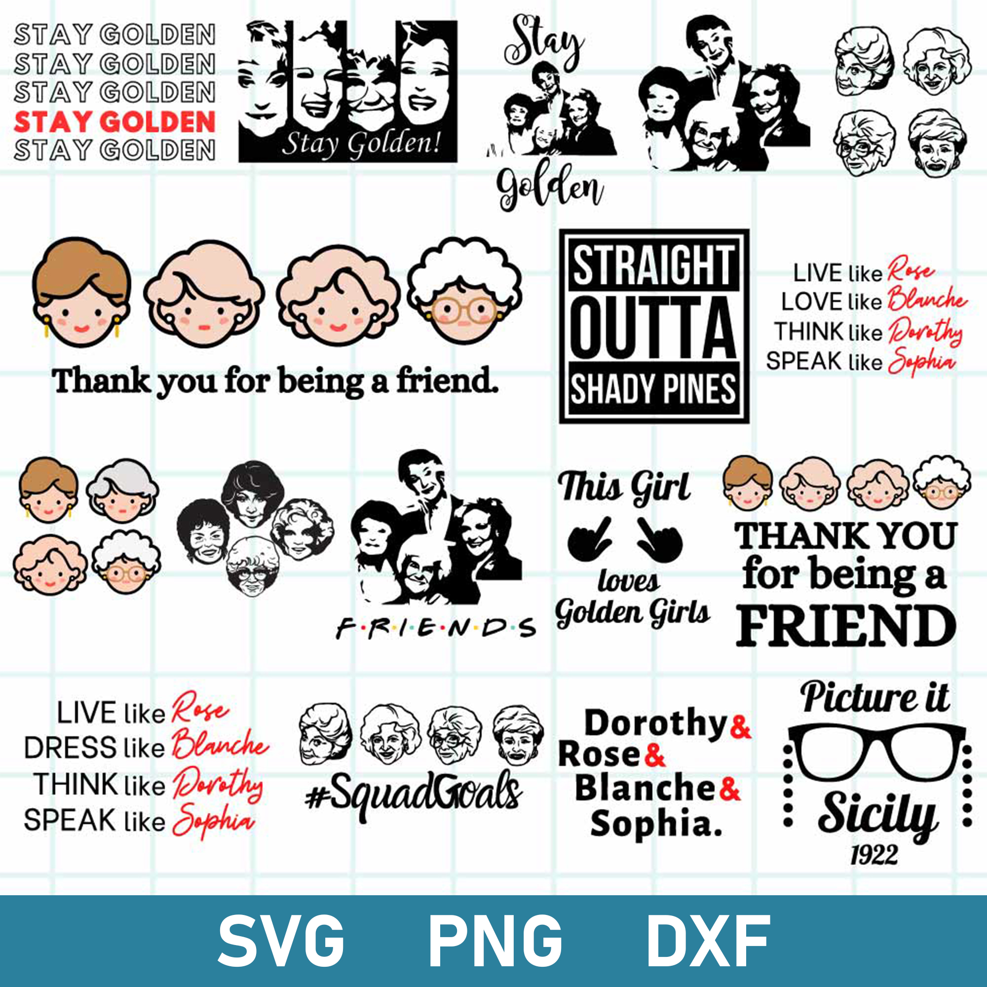 Golden Girls Bundle Svg, Golden Girls Svg, Stay Golden Svg, | Inspire ...