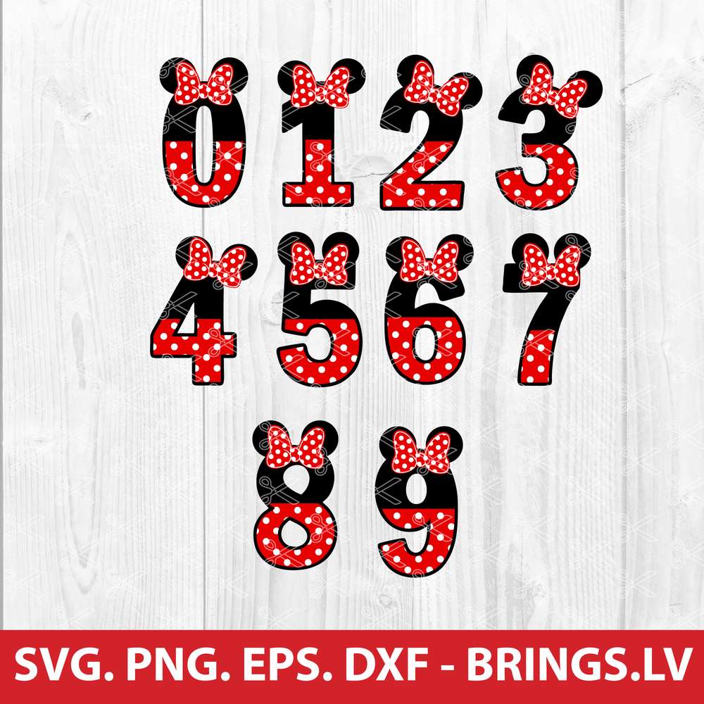 Minnie Mouse Numbers Bundle Svg, Minnie Mouse Numbers Svg,Mi | Inspire ...