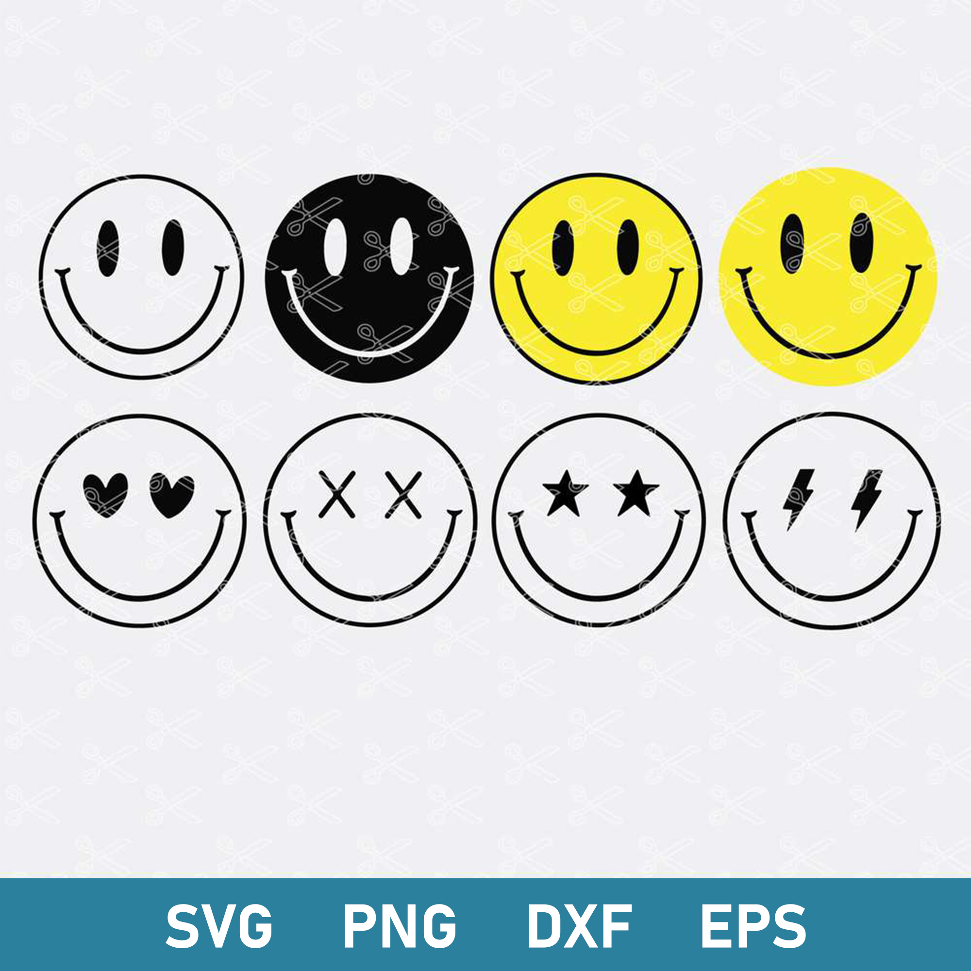 Smiley Face Bundle Svg, Smiley Face Svg, Smiley Face Clipart | Inspire ...