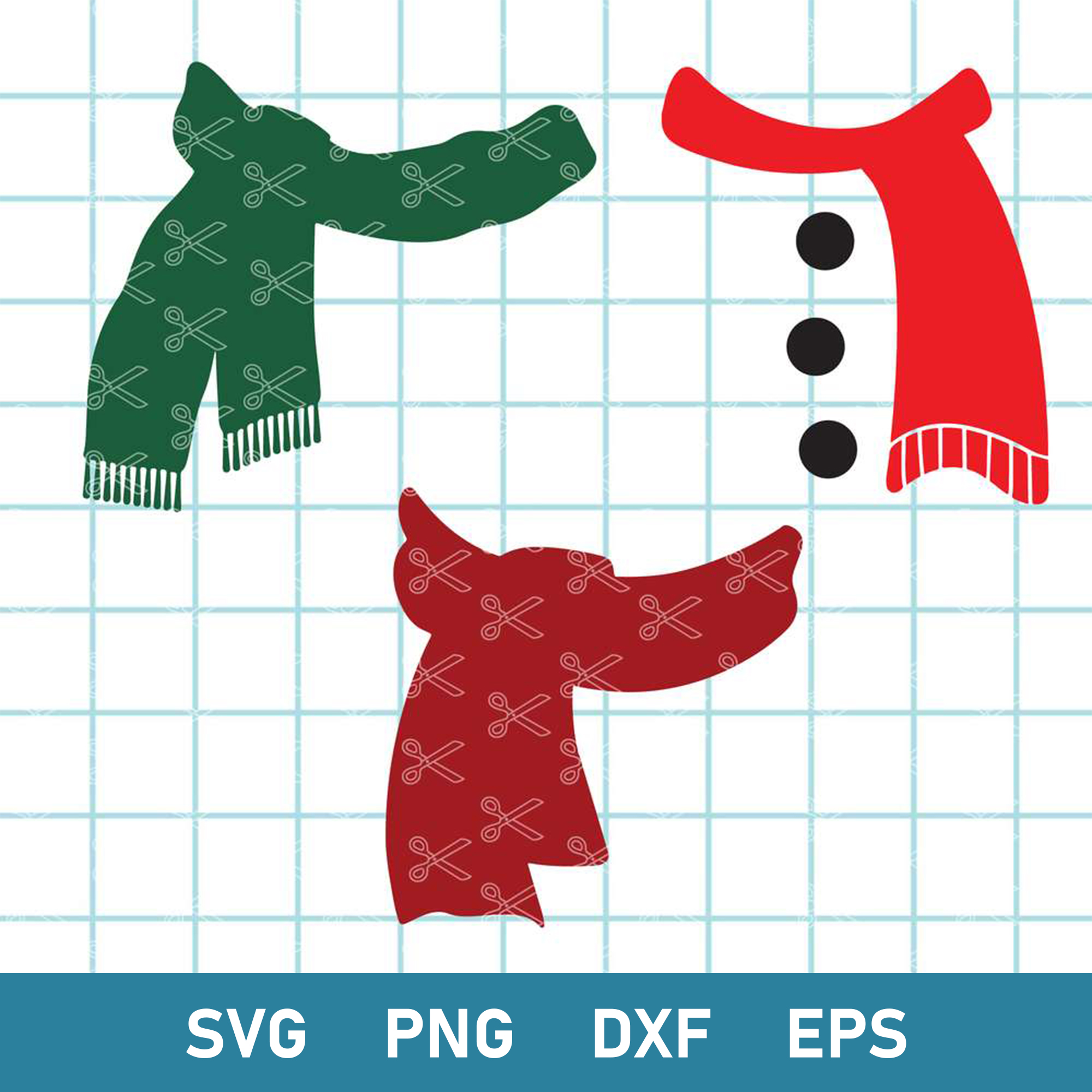 Snowman Scarf Printable Christmas Snowman Svg, Snowman Scarf & Buttons