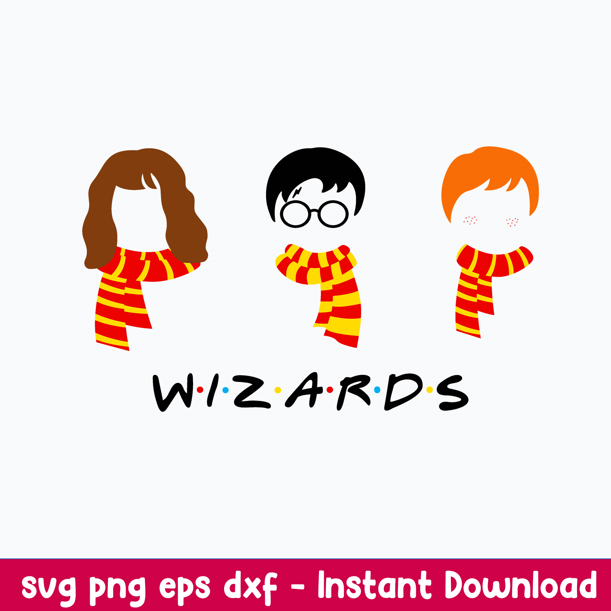 Hermione Ron and Harry Svg, Harry Potter Svg, Png Dxf Eps Fi | Inspire ...