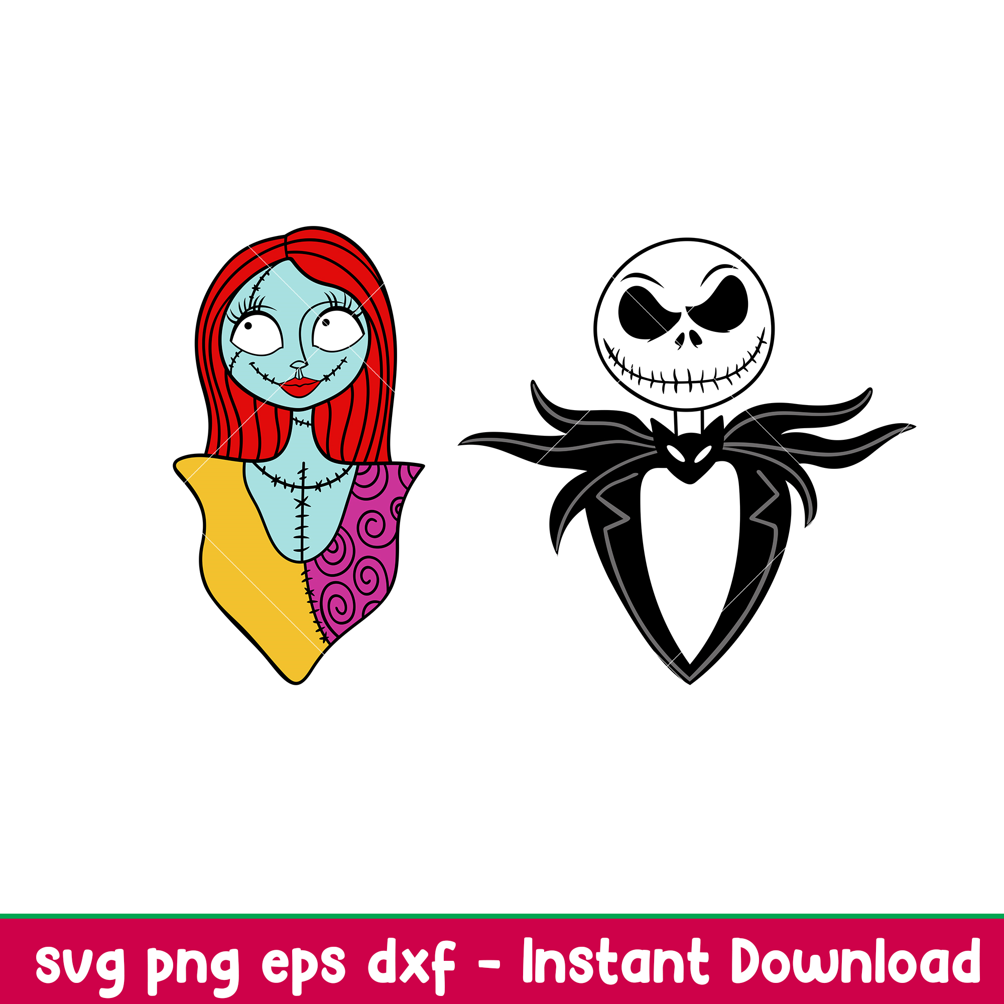 Jack and Sally, Jack and Sally Bundle Svg, Halloween Svg, Ja | Inspire ...