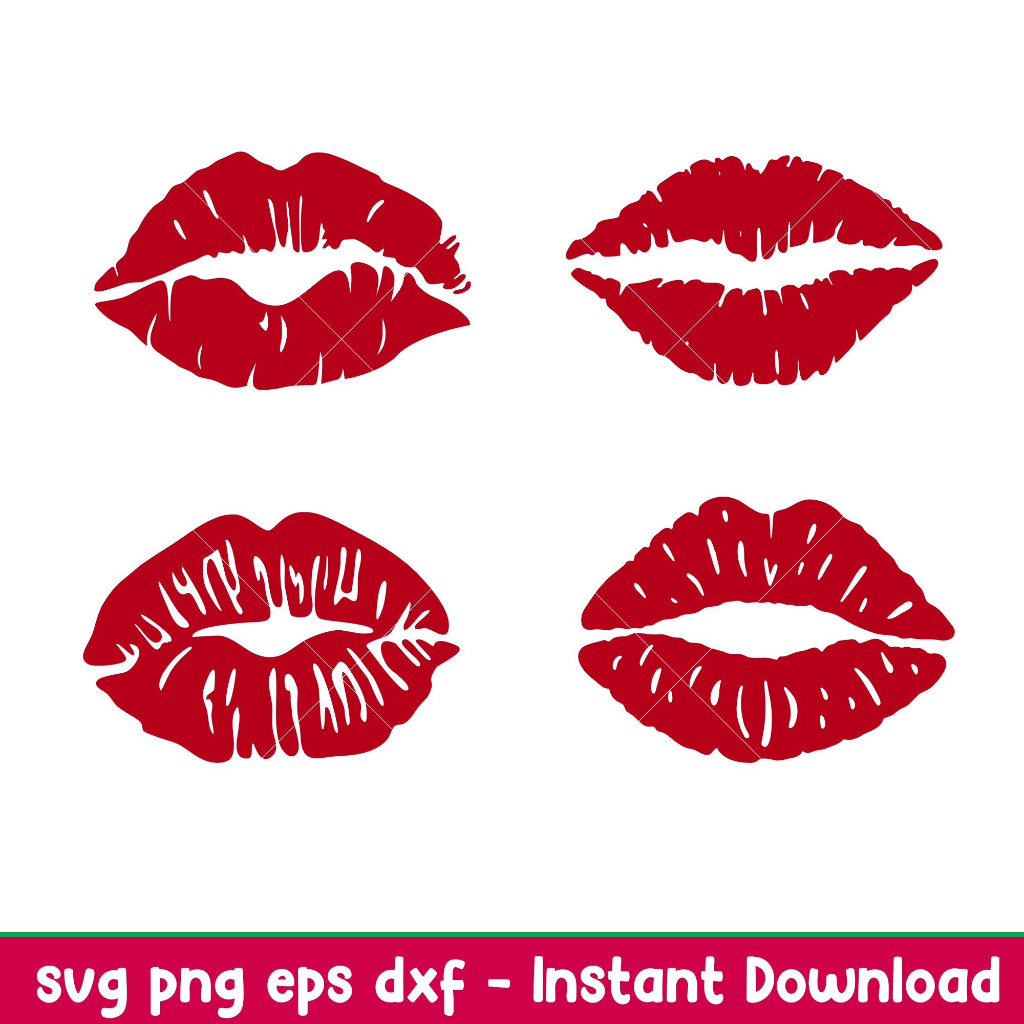 Kiss Lips Bundle, Kiss Lips Bundle Svg, Valentines Day Svg, | Inspire ...