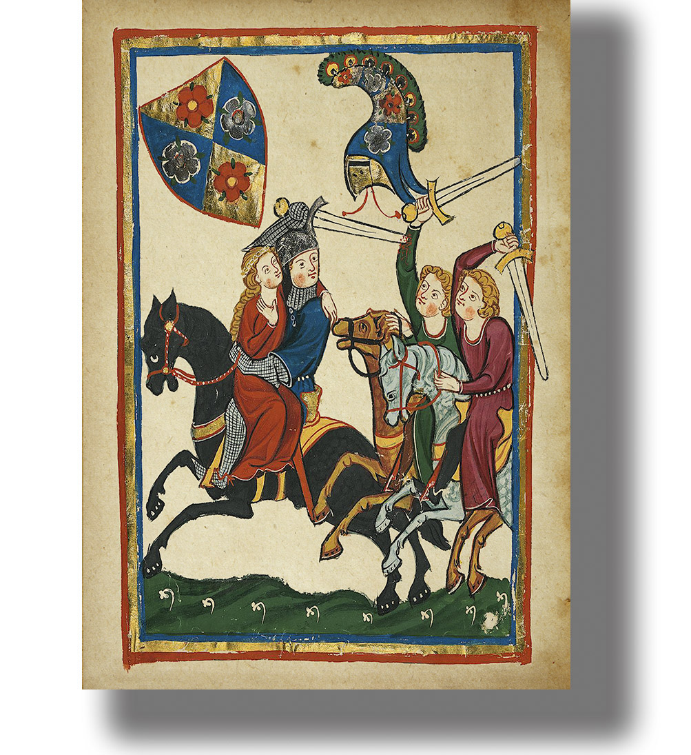 Lovers and their pursuers from a medieval manuscript Codex M | Inspire Uplift