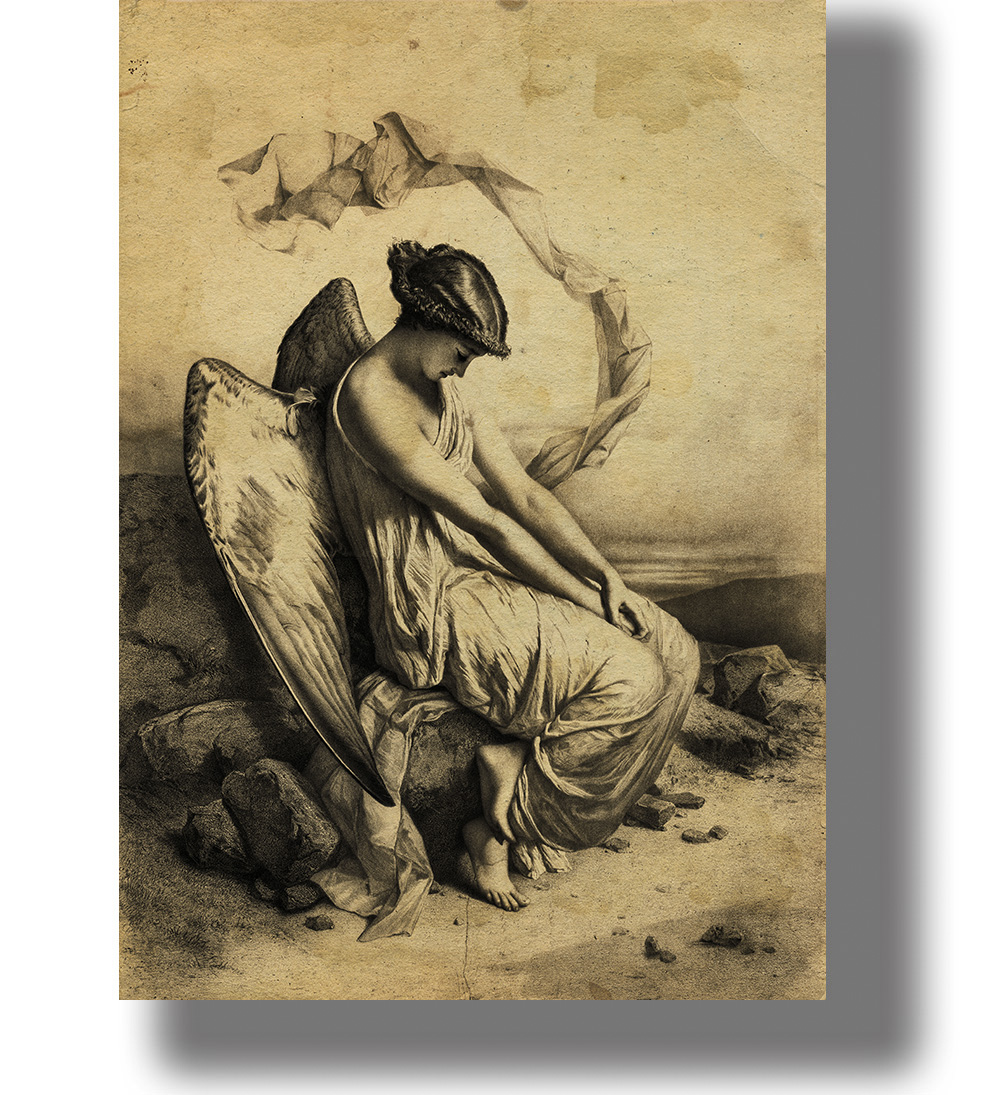 Fallen angel. Dark Art Print.616 - Inspire Uplift