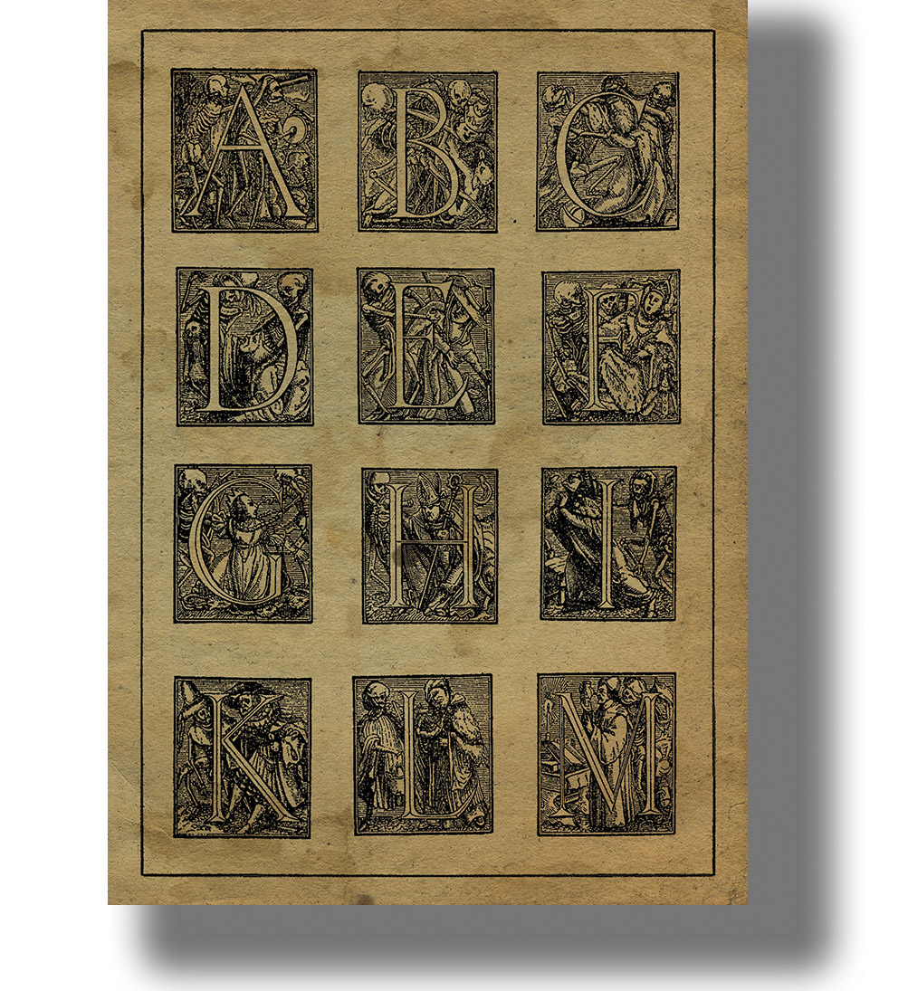 Dance of Death Alphabet. Religious art print. Dark style wal | Inspire ...