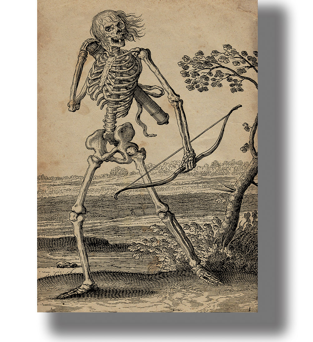Skeleton shooting a bow. Mystical religious decor. Death pos | Inspire ...