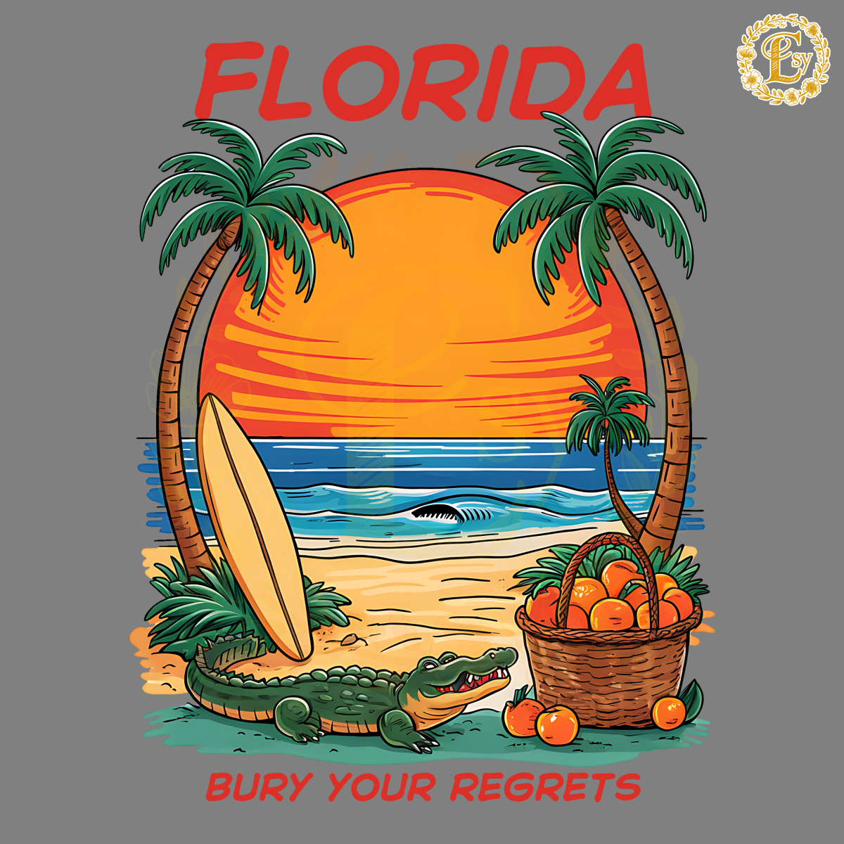 Florida Bury Your Regrets Sea Coast And Sunset PNG Digital D | Inspire ...