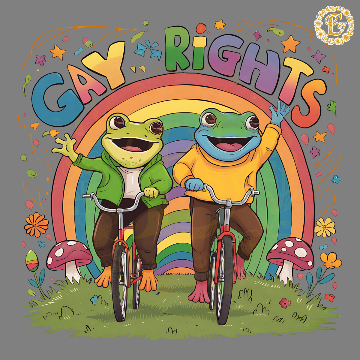 Pride Month Frogs Rainbow LGBT PNG Digital Download Files - Inspire Uplift