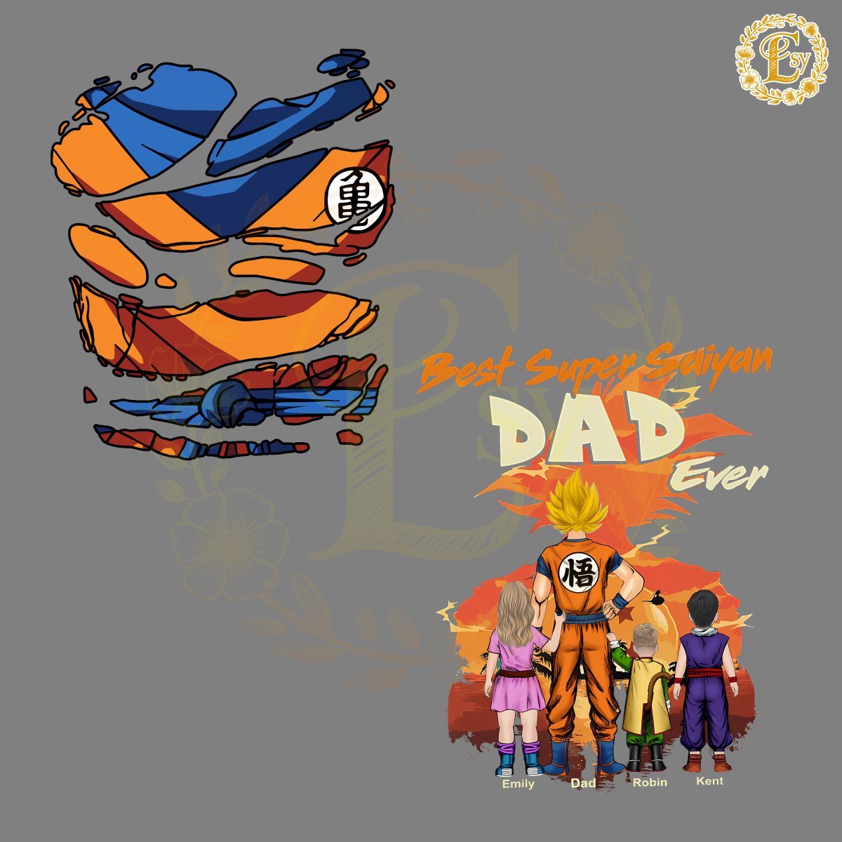 Custom Super Saiyan Dad Ever Dragon Ball PNG | Inspire Uplift