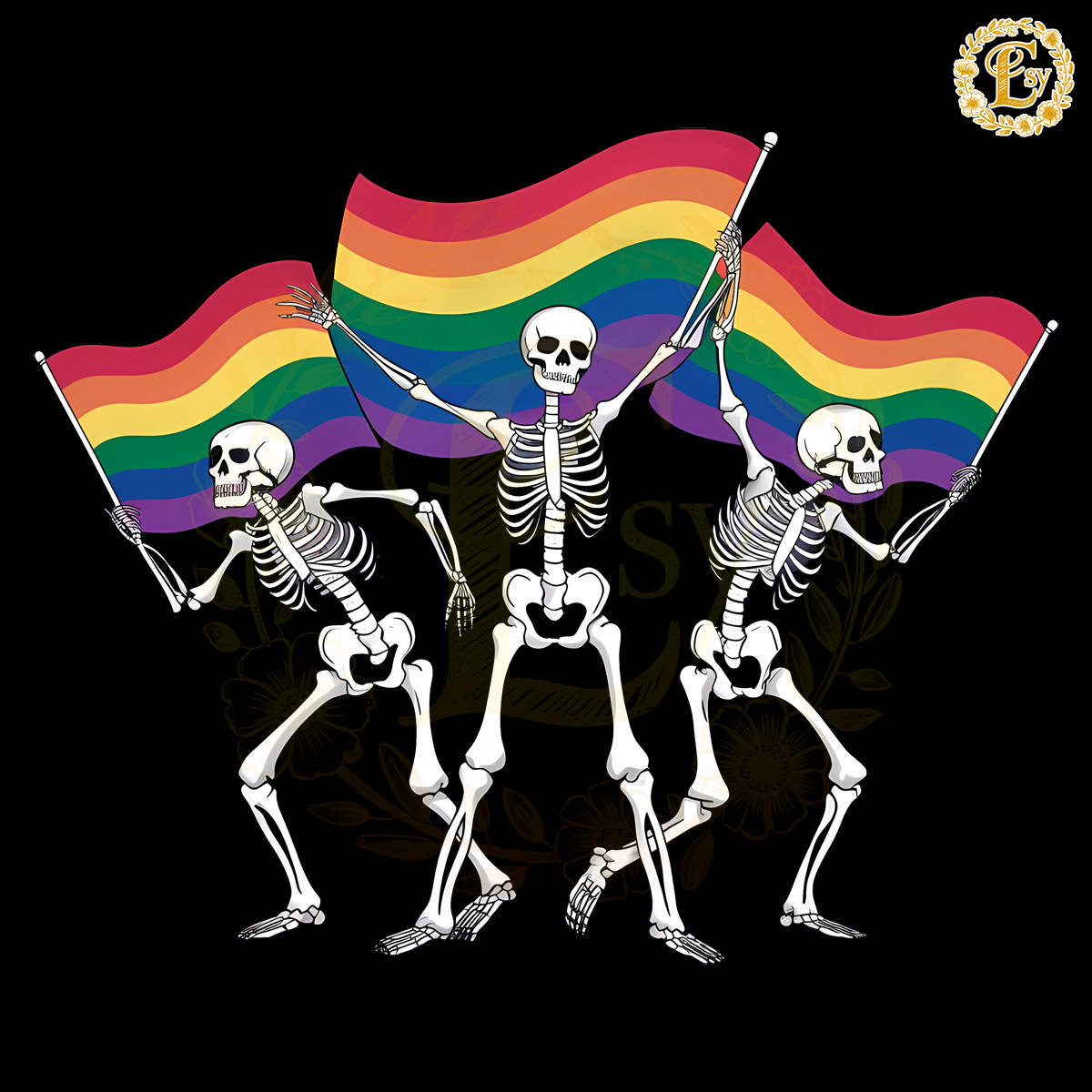 Skeleton LGBT Rainbow Pride Month PNG Digital Download Files - Inspire ...