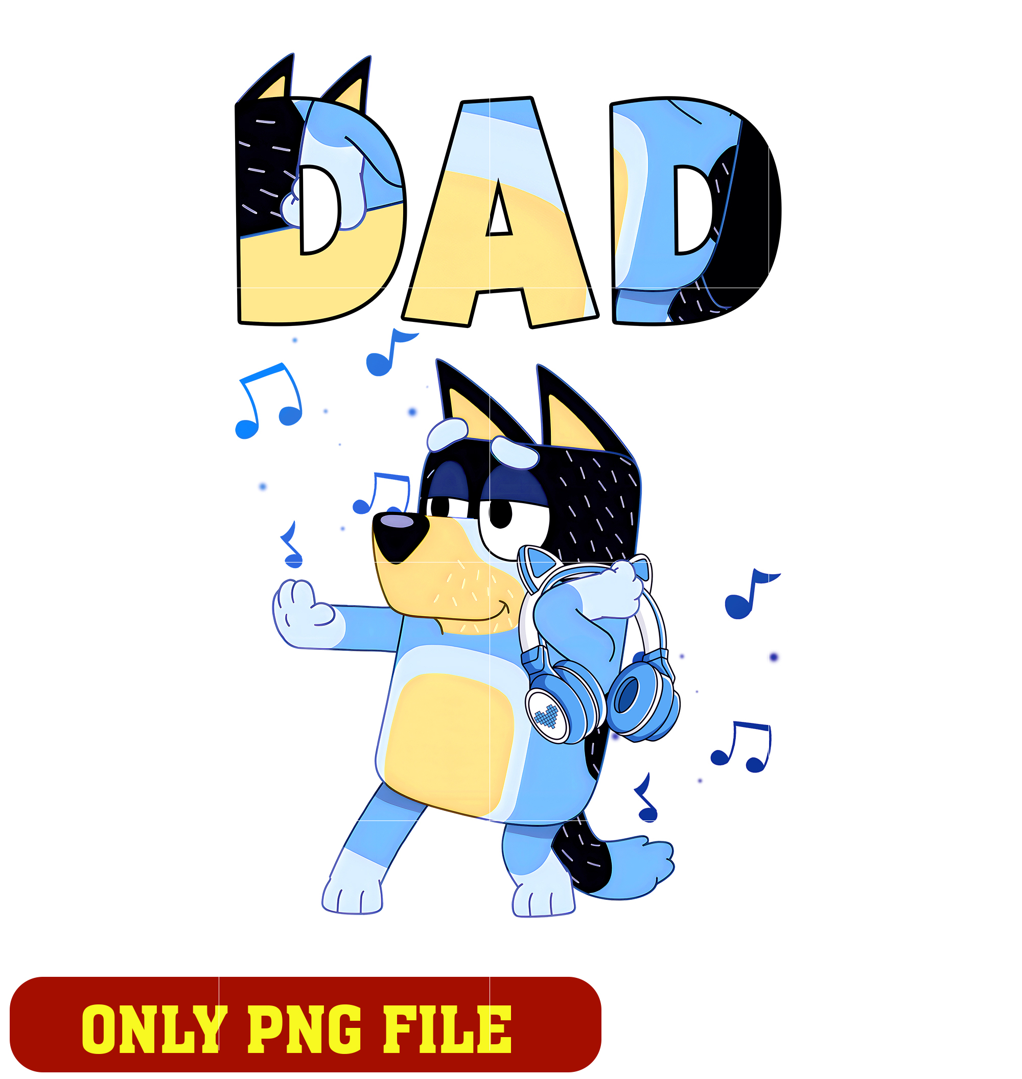 Bluey dad head phone cartoon png | Inspire Uplift