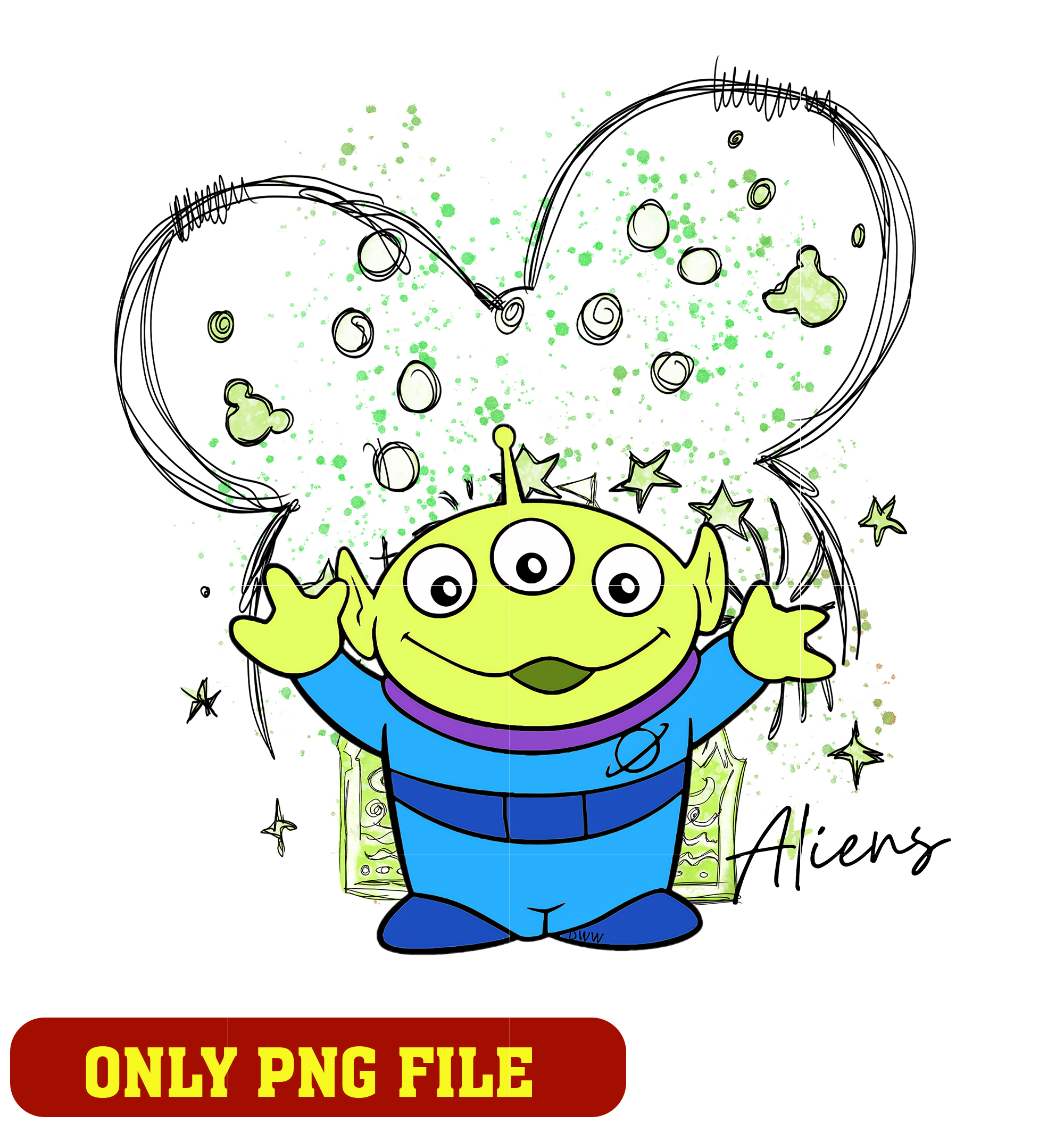Mickey head and aliens toy story png | Inspire Uplift