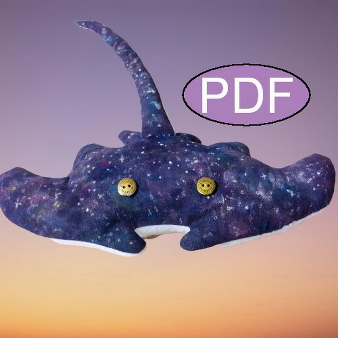 Stingray plush Sewing Pattern & tutorial PDF Galaxy Stingray - Inspire ...