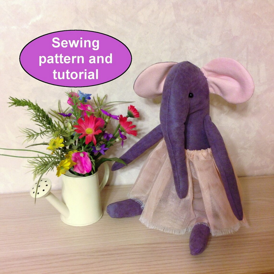Elephant sewing pattern & Tutorial PDF - Elephant pattern | Inspire Uplift