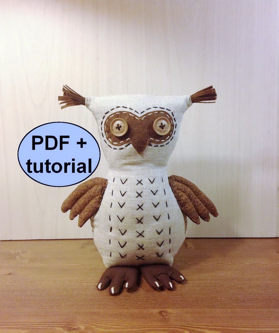 Owl sewing pattern Tutorial PDF - Owl toy pattern - Bird sew | Inspire ...