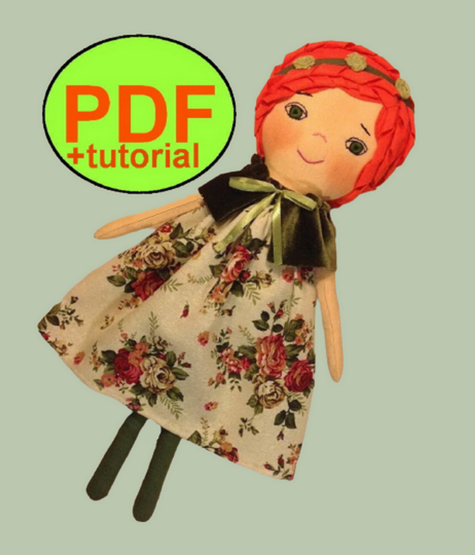 Rag doll sewing pattern & Tutorial Cloth doll pattern Fabric | Inspire ...