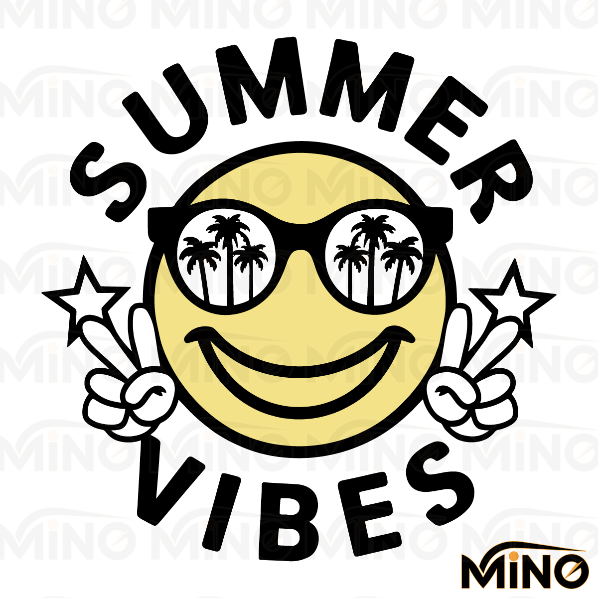 Funny Summer Vibes Smile Face SVG Digital Download Files | Inspire Uplift