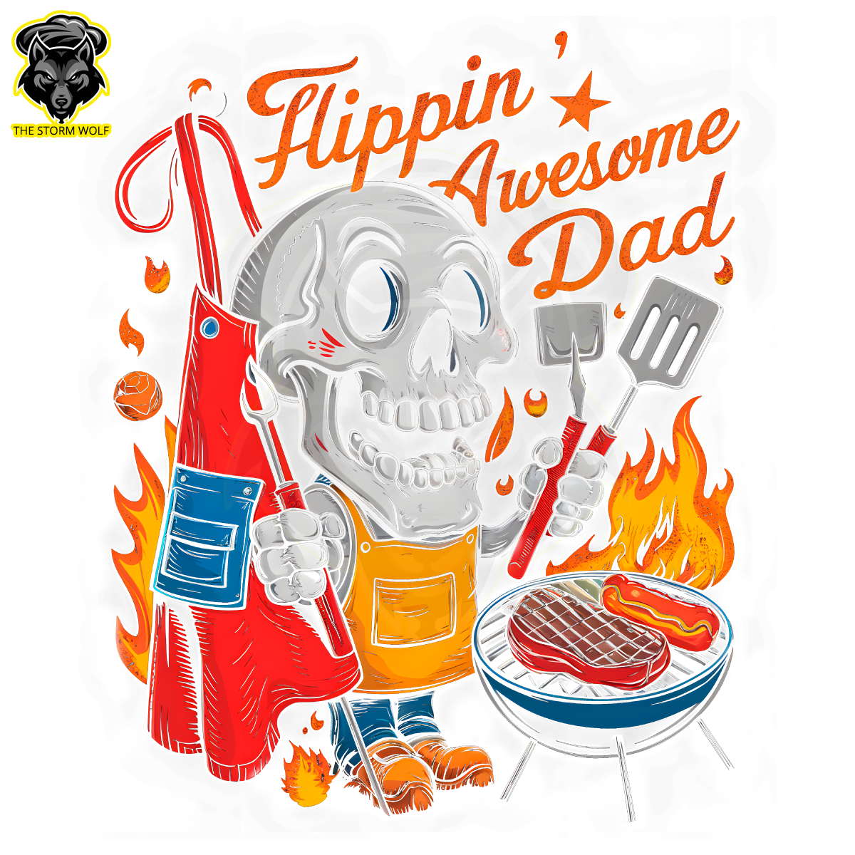 Flippin Awesome Dad Skeleton Daddy PNG Digital Download File | Inspire ...
