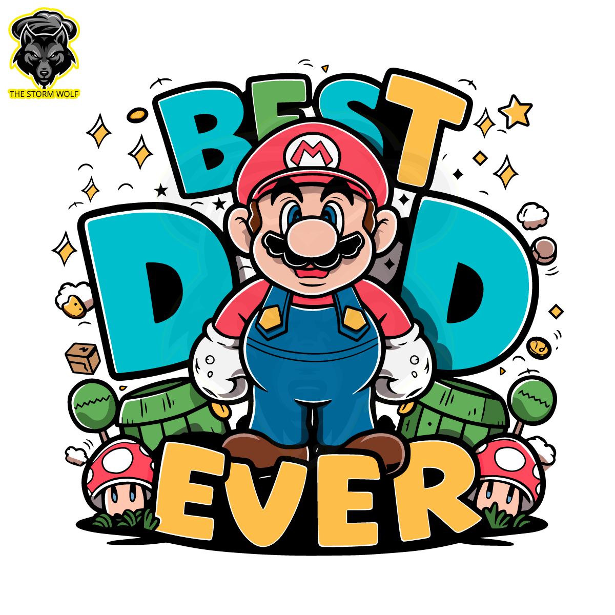 Cartoon Fathers Day Best Dad Ever SVG Digital Download Files | Inspire ...