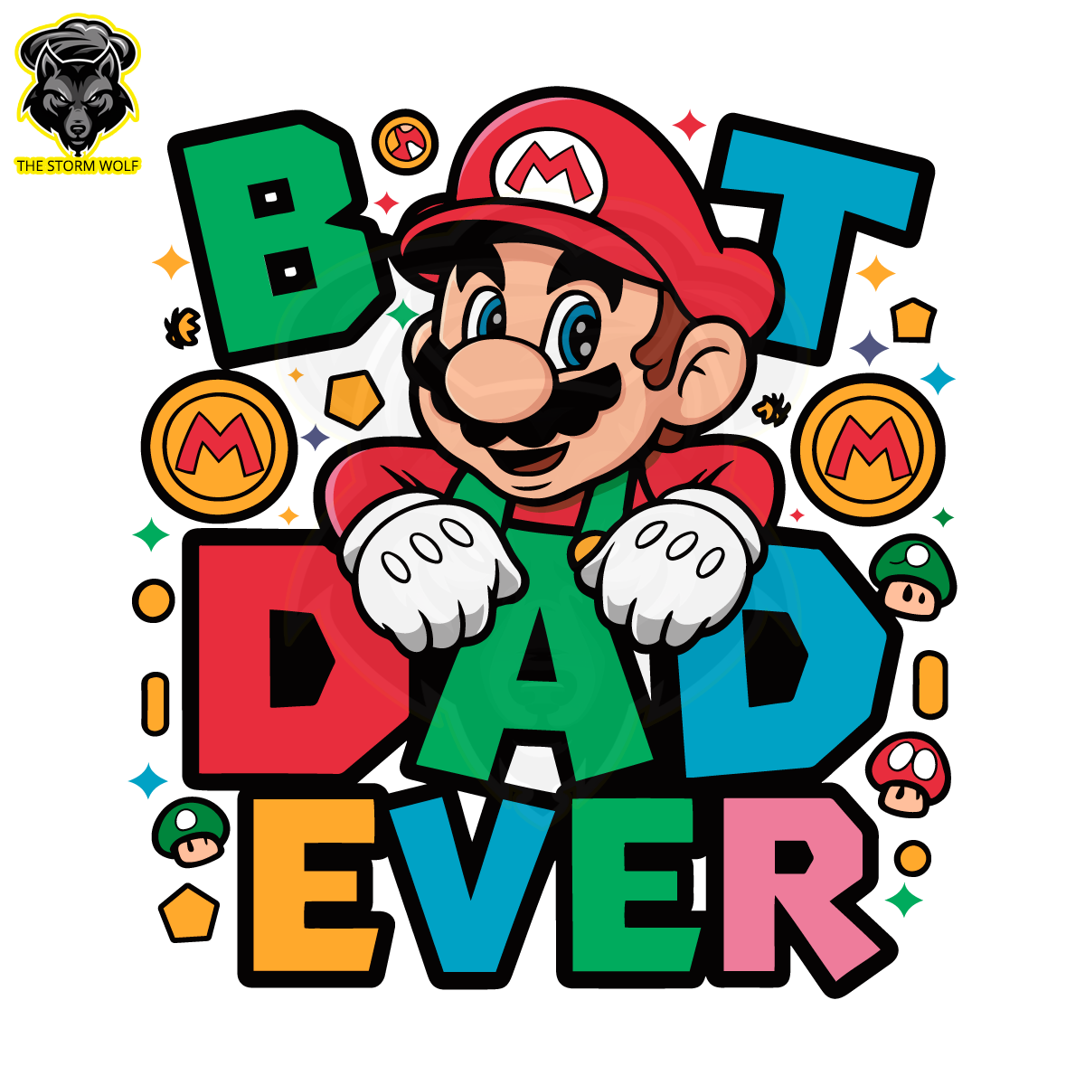 Best Dad Ever Mario Dad SVG Digital Download Files | Inspire Uplift