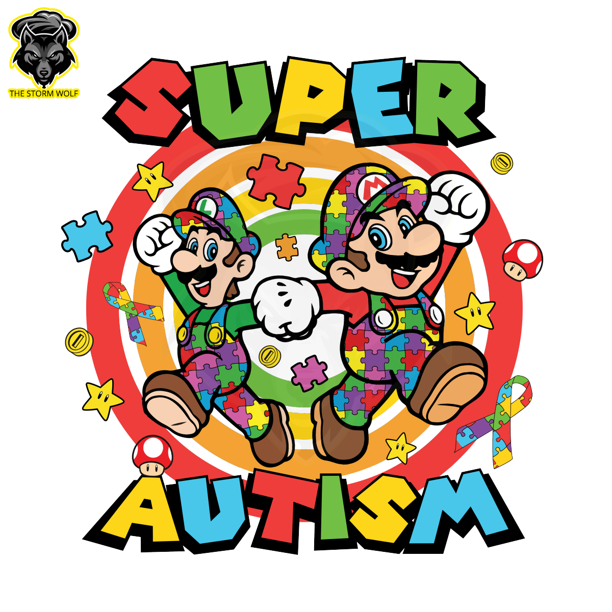 Super Autism Cartoon Super Mario PNG Digital Download Files | Inspire ...