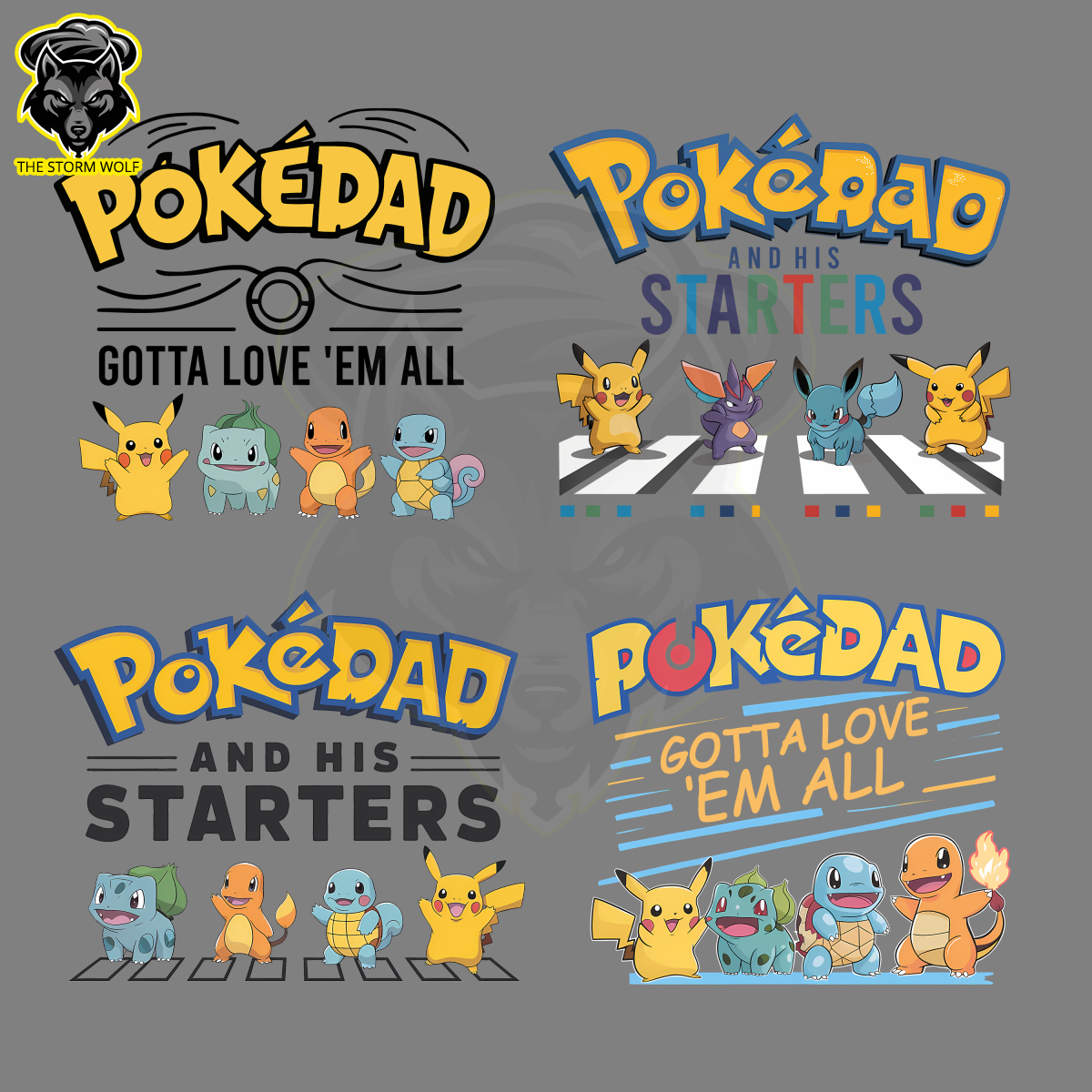 Pokedad Funny Pokemon Happy Fathers Day PNG Bundle | Inspire Uplift