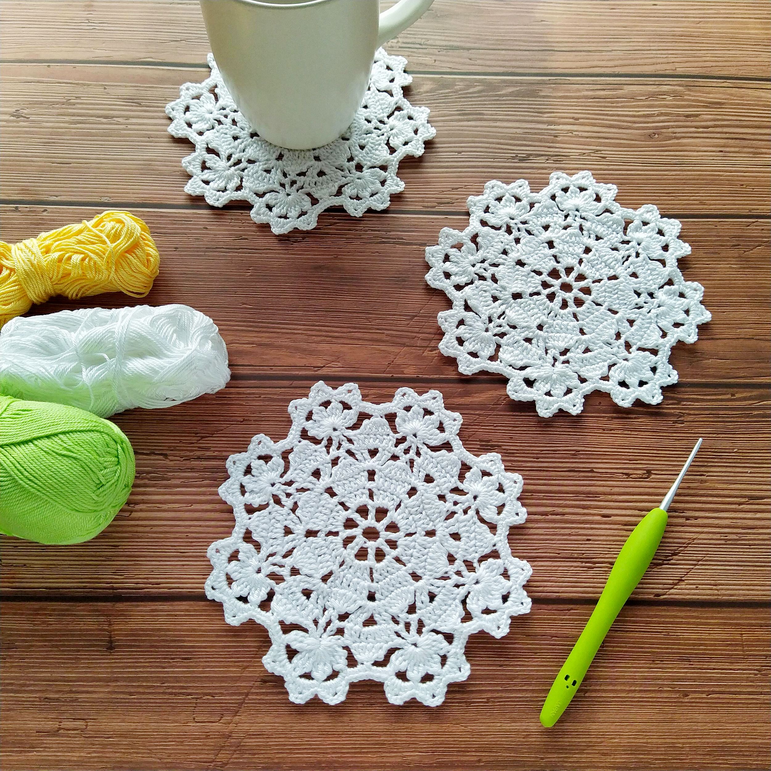 Crochet coasters patterns easy Crochet Christmas coasters Cr | Inspire ...