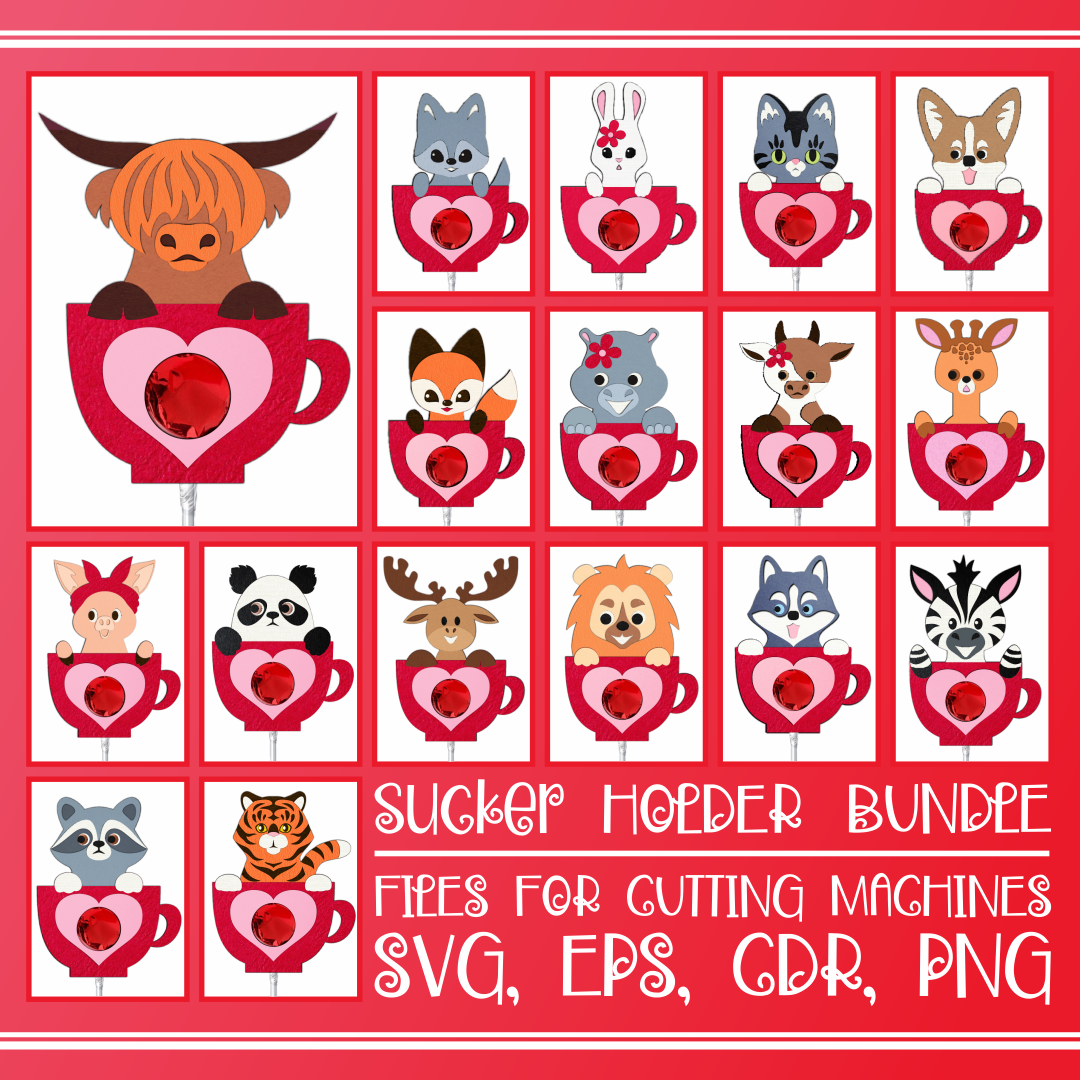 Valentine Animals | Lollipop Holder Bundle | Paper Craft Tem - Inspire ...
