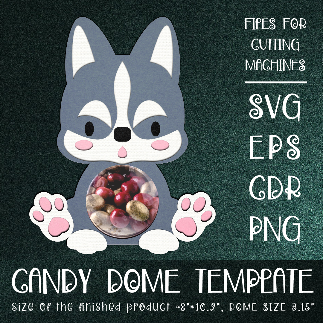 Husky Dog | Candy Dome Template | Sucker Holder | Paper Craf | Inspire ...