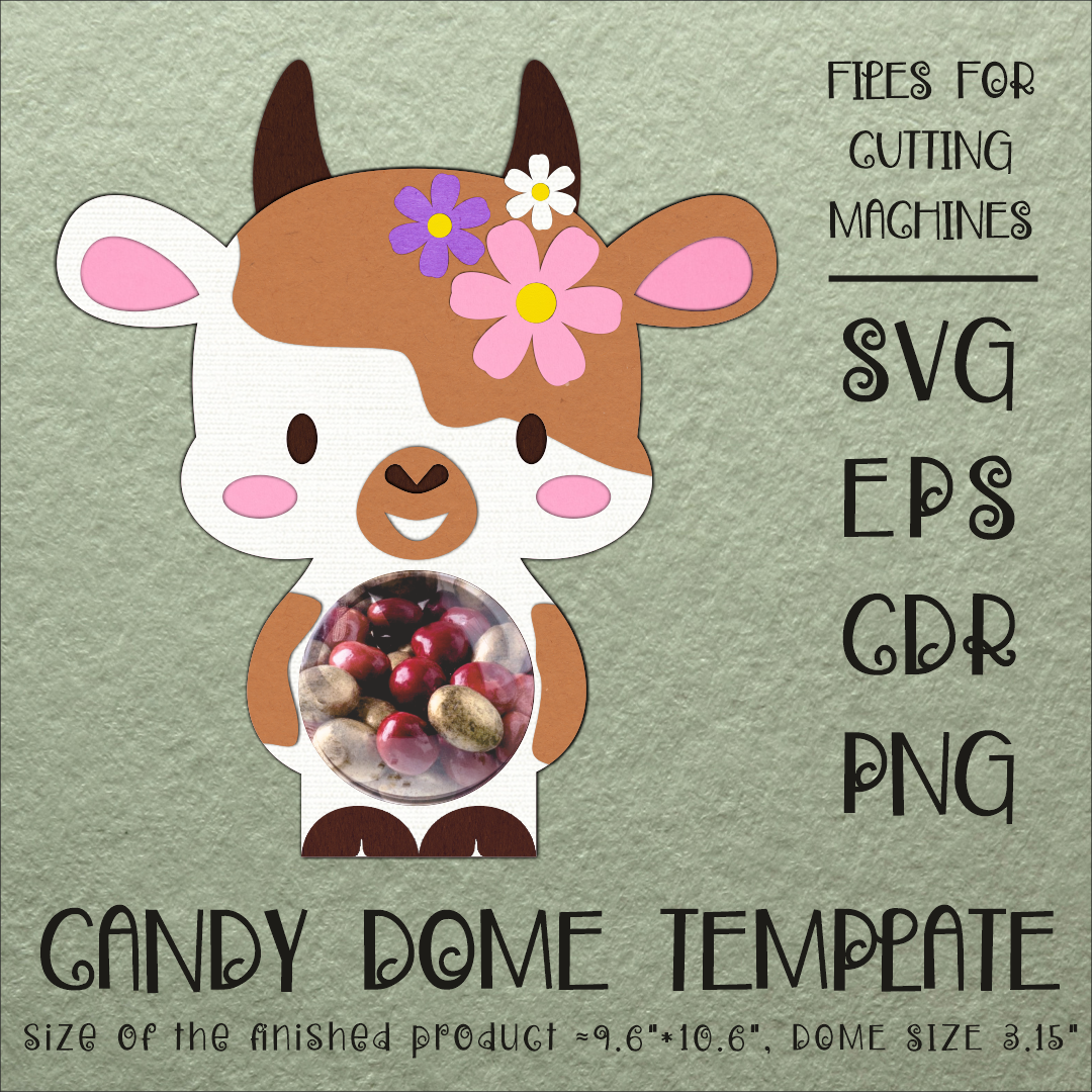 Cute Cow | Candy Dome Template | Sucker Holder | Paper Craft | Inspire ...