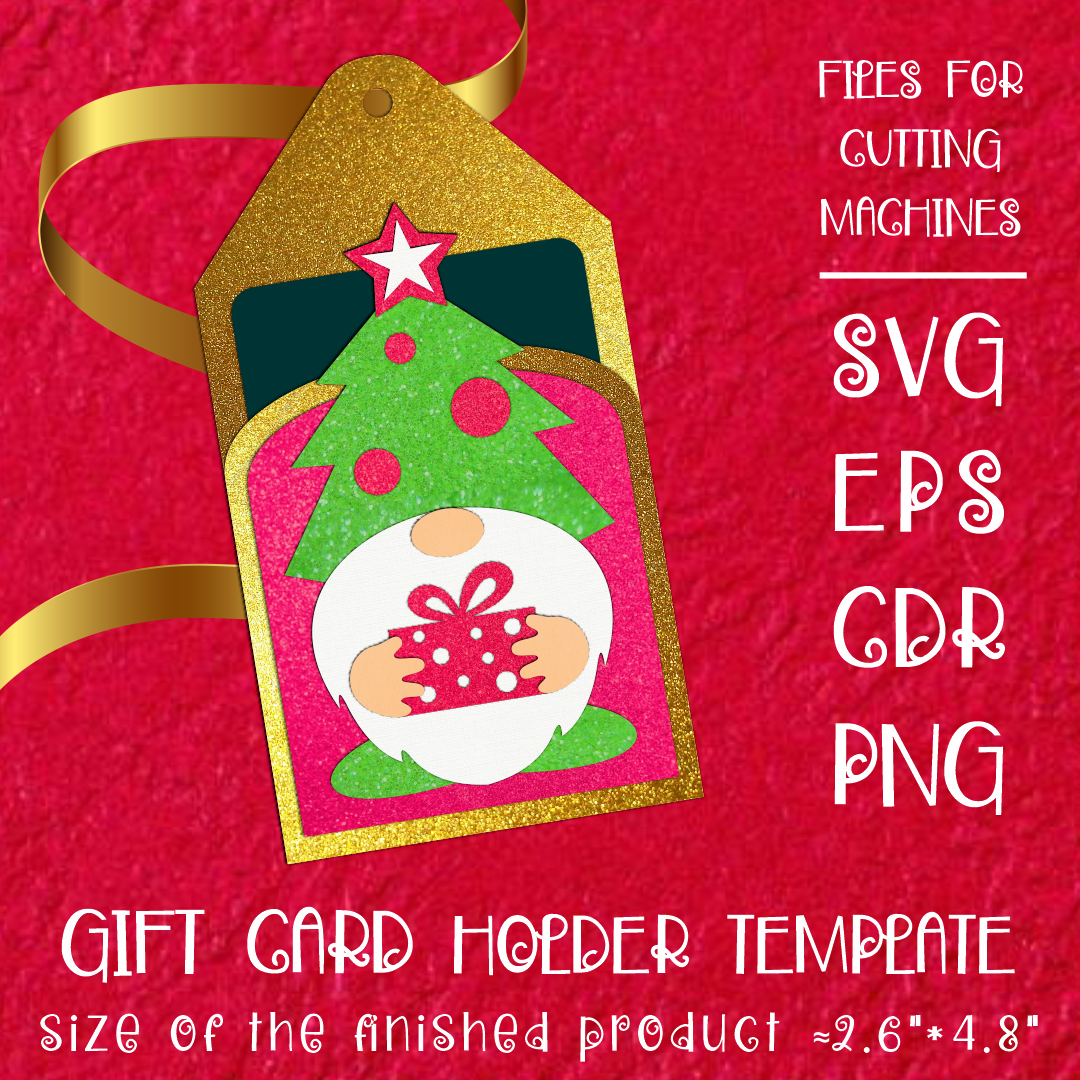 Christmas Gift Card Holder with Gnome and Fir Tree | Inspire Uplift