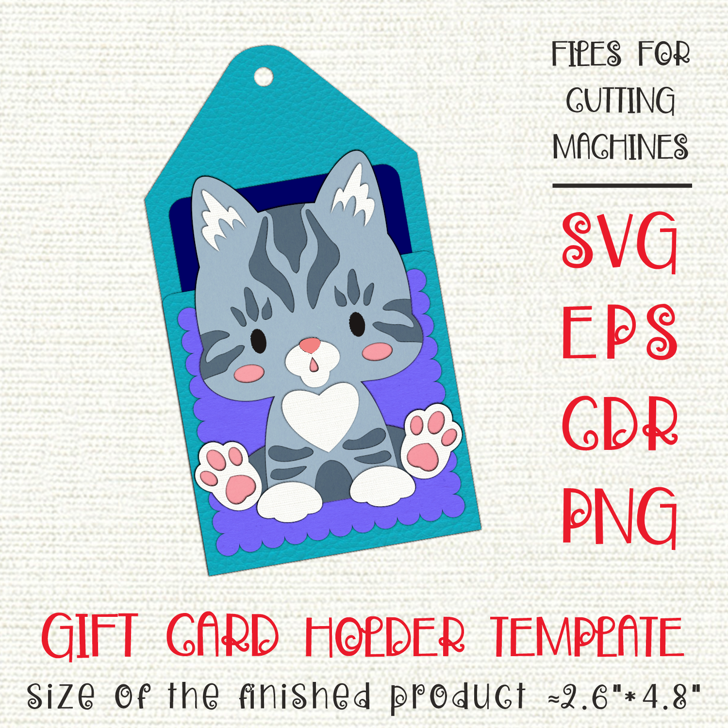 Gift Card Holder with Norwegian Forest Cat | Inspire Uplift