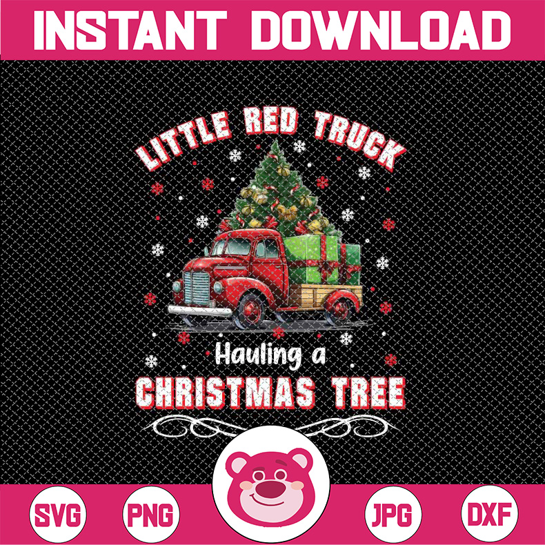 Little Red Truck Hauling A Christmas Tree Png, Christmas Tru | Inspire ...