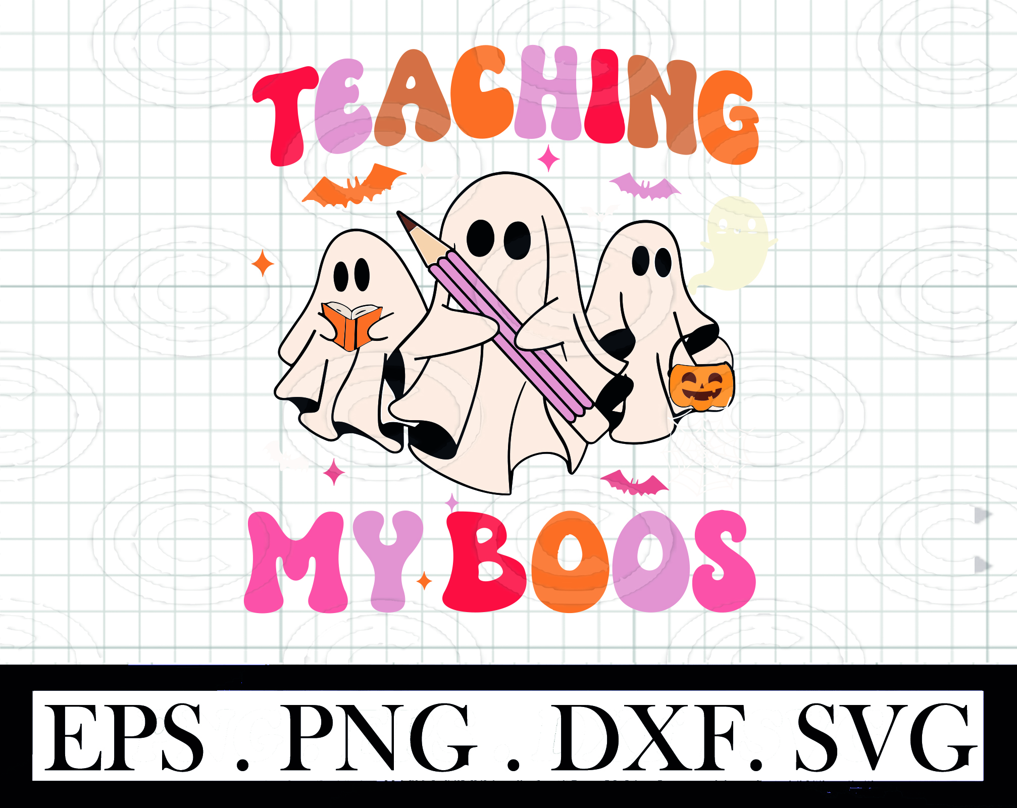 Teaching My Boos Spooky svg png, Spooky Teacher Png, Trick O | Inspire ...
