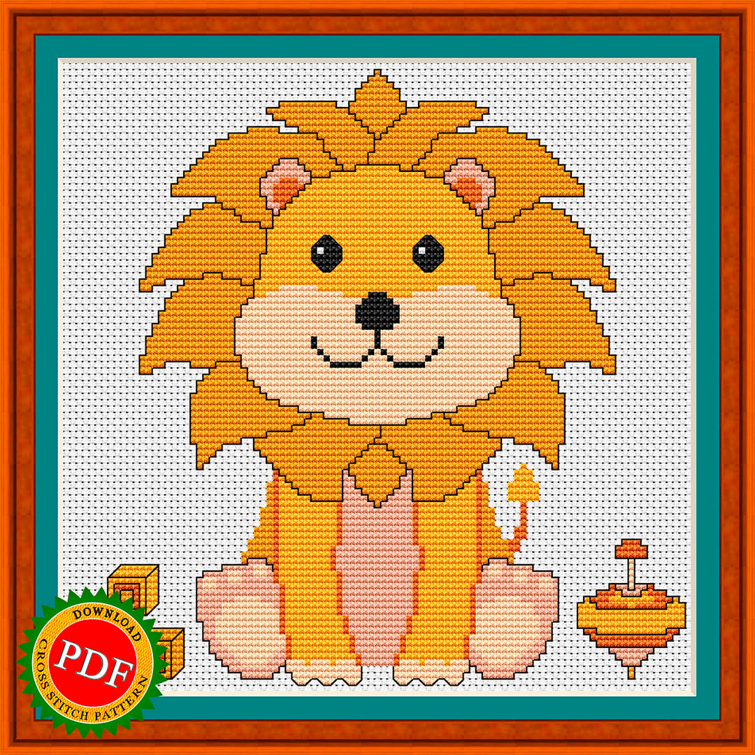 Lion Cub Cross Stitch Pattern | Inspire Uplift