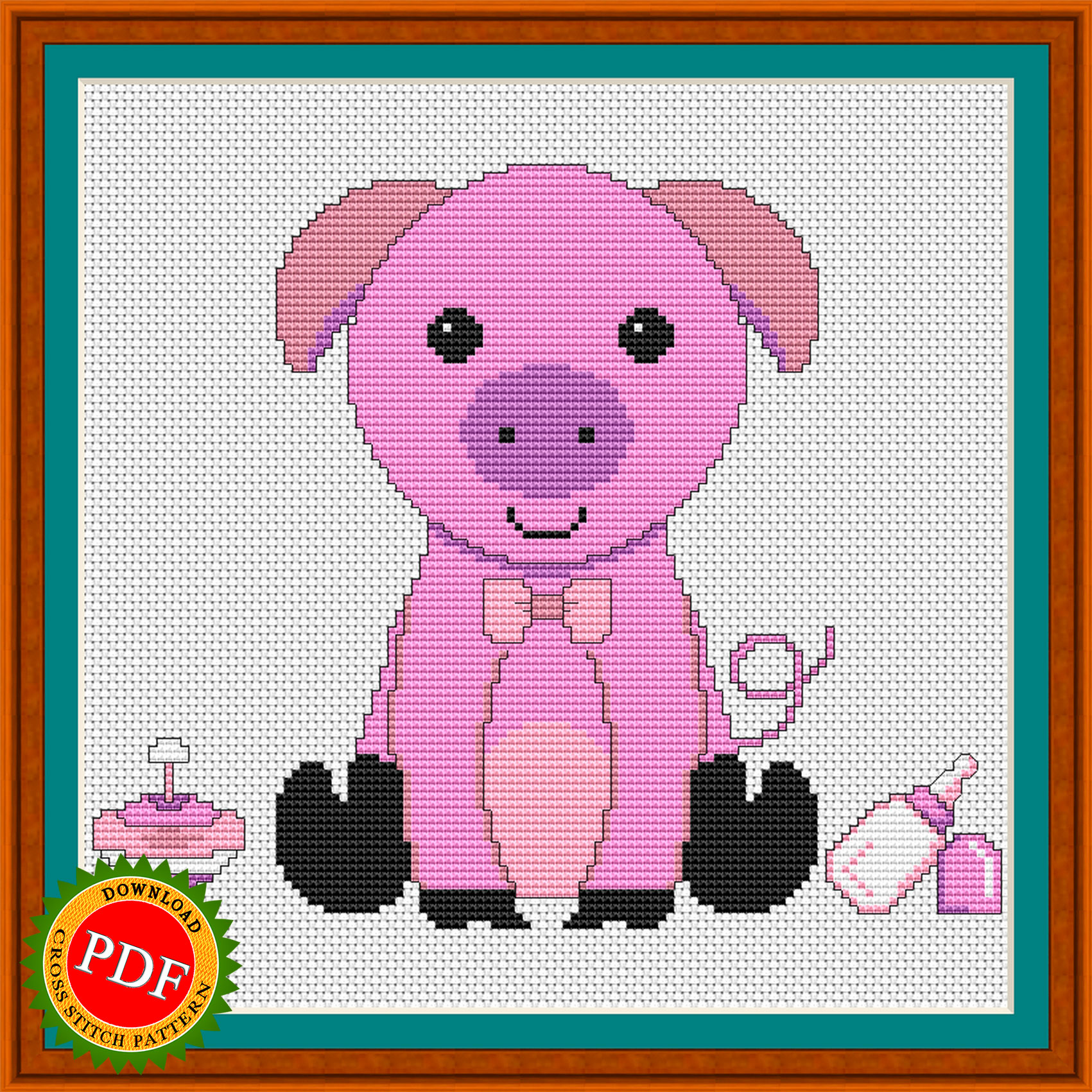 Pig Cross Stitch Pattern | Inspire Uplift