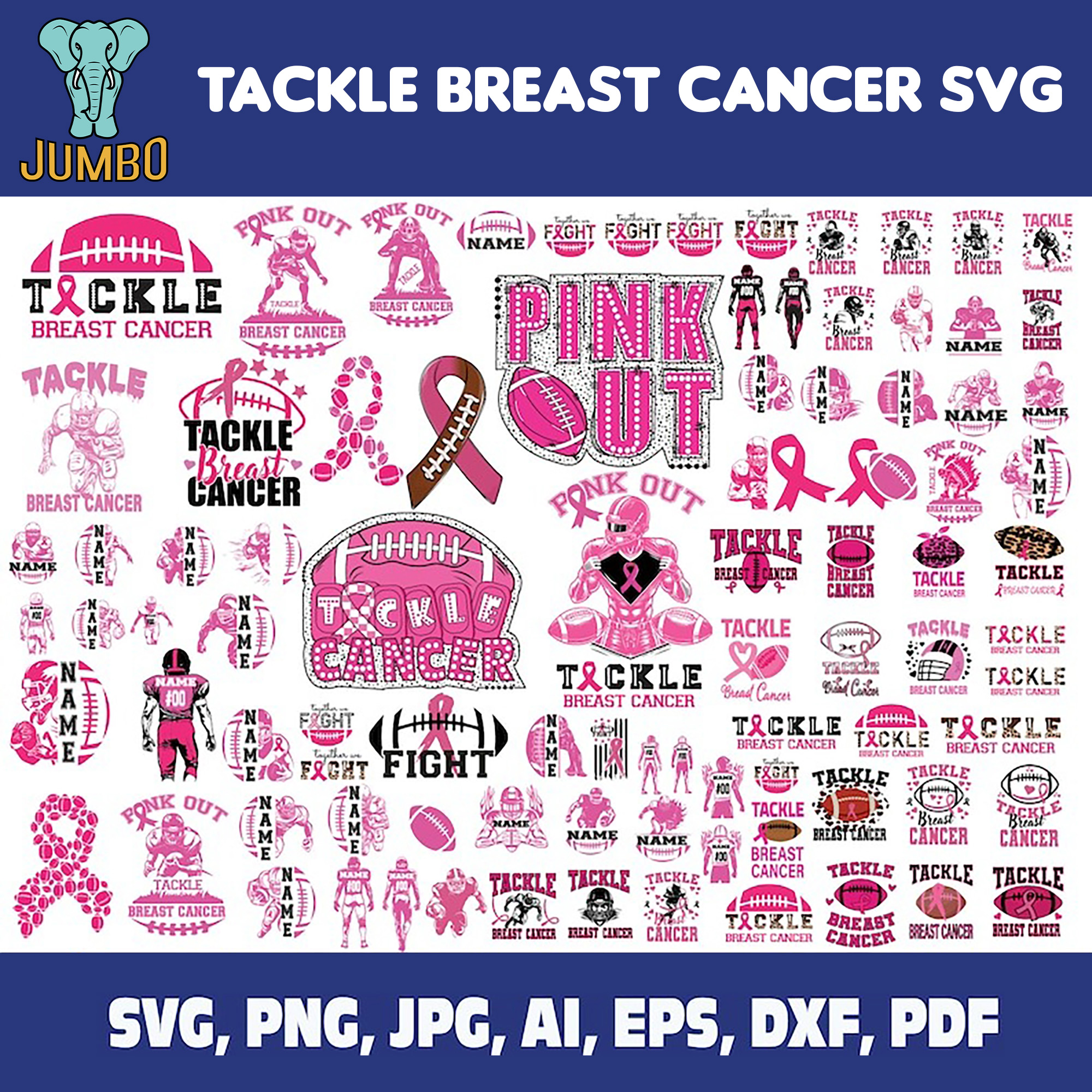 Tackle Breast Cancer Svg | Inspire Uplift