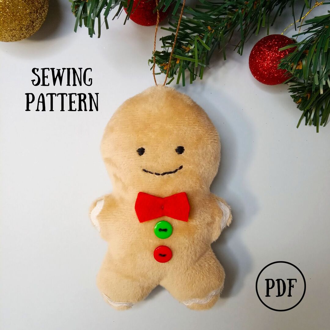 Gingerbread Man Ornament Sewing Pattern PDF, DIY Christmas t - Inspire ...