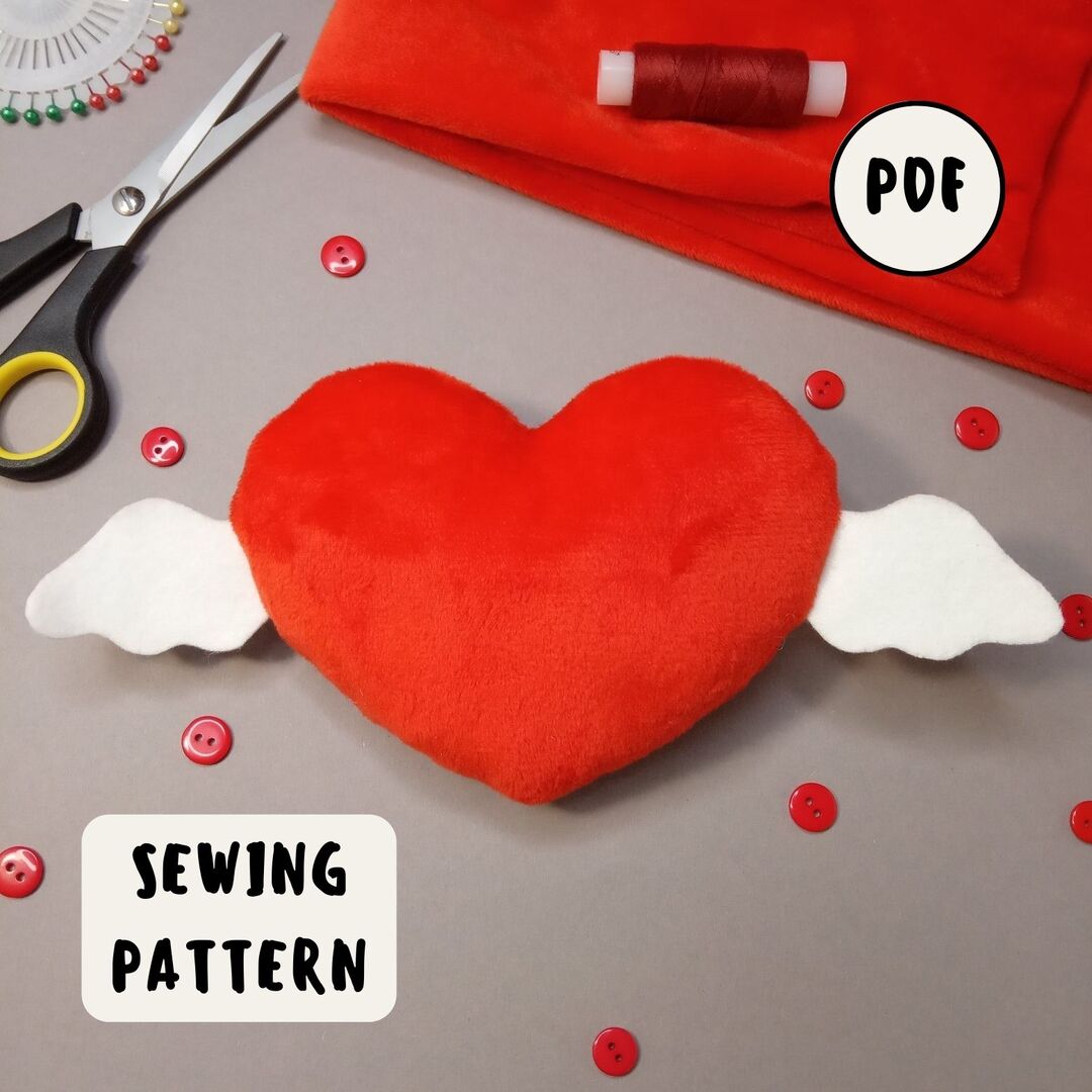 Heart Plush Sewing Pattern (in 3 sizes) - Beginner Friendly | Inspire ...