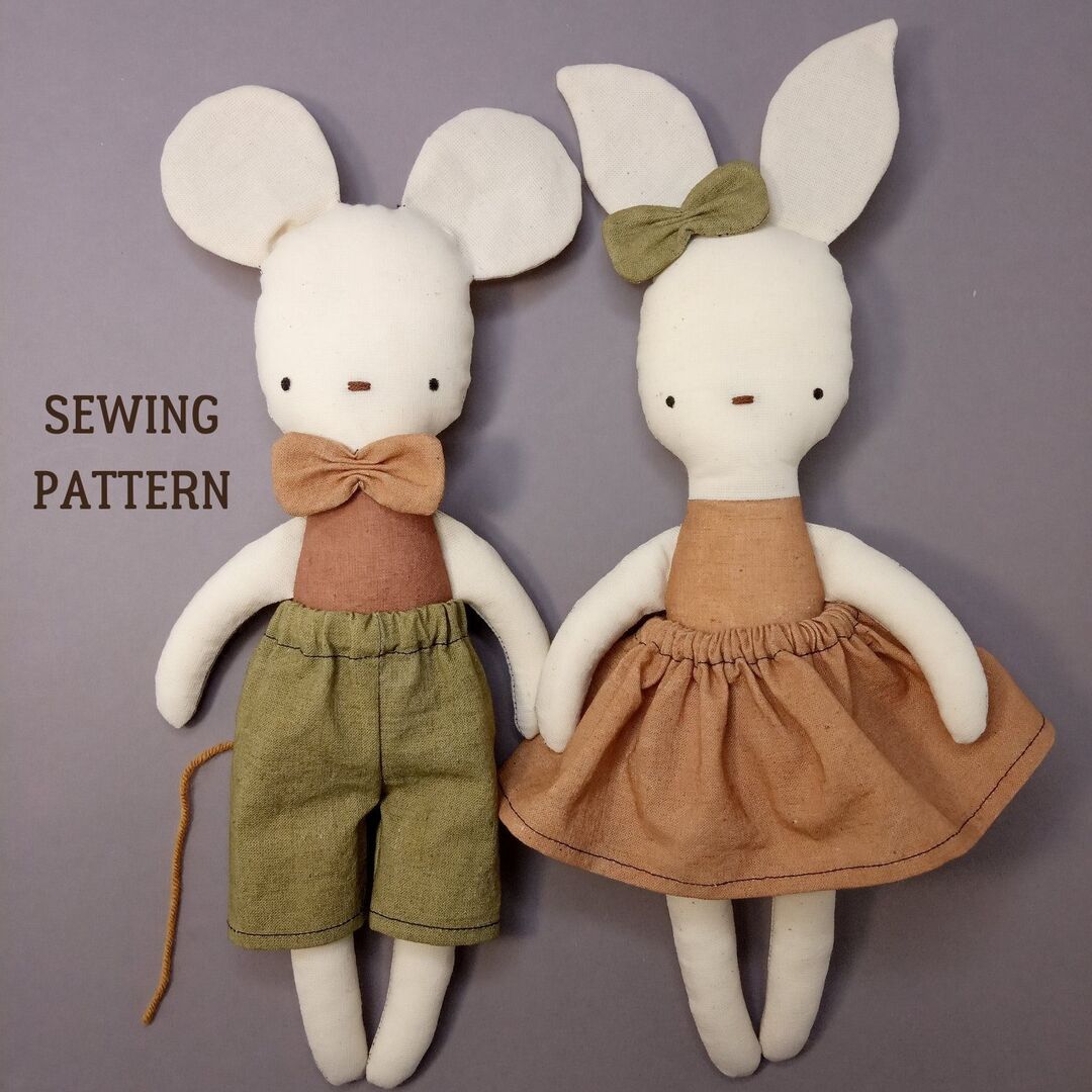 Rag Doll Patterns: Bunny & Mouse- Easy Sewing Project | Inspire Uplift