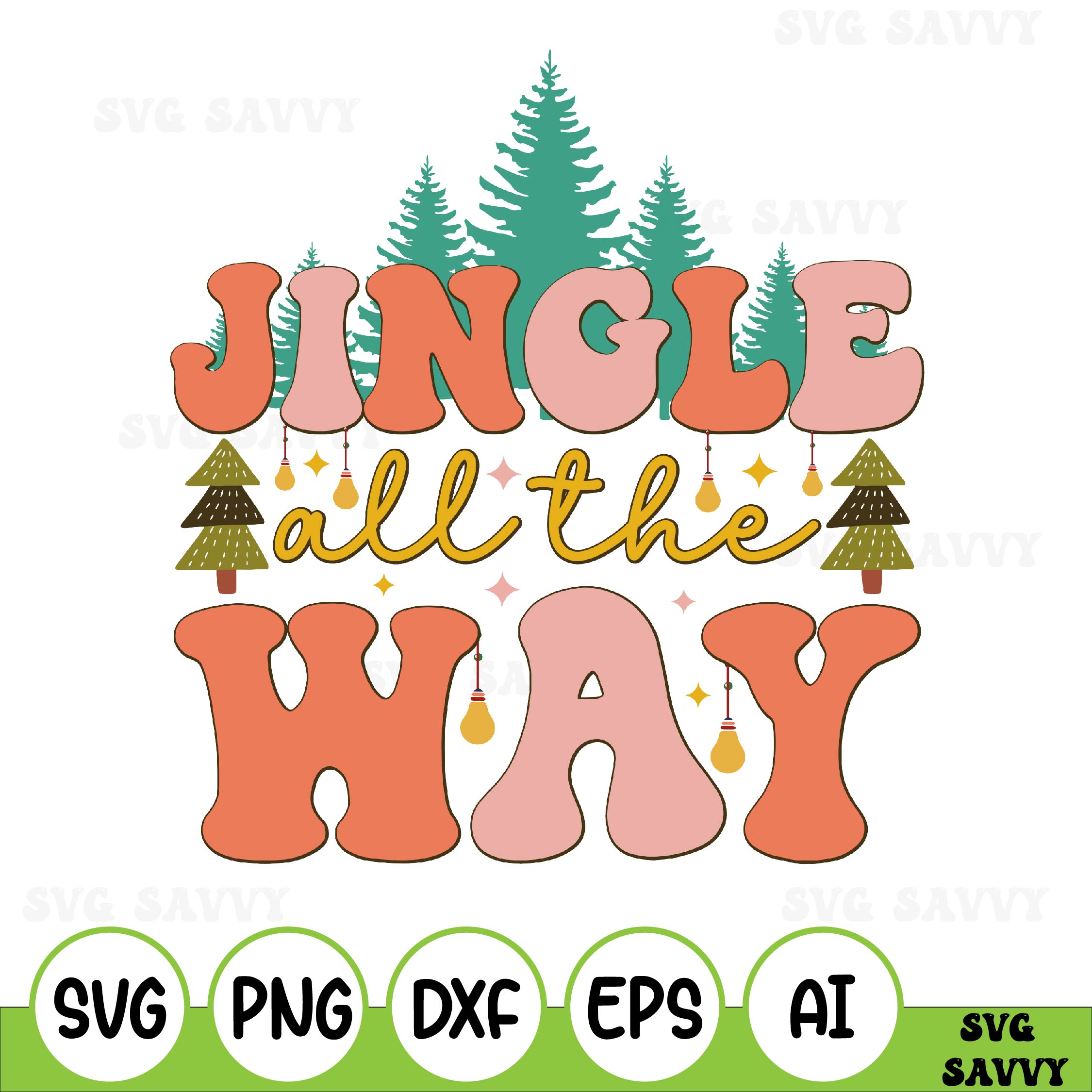 Jingle All The Way Svg, Christmas Svg, Cut File, Cricut, Com | Inspire Uplift