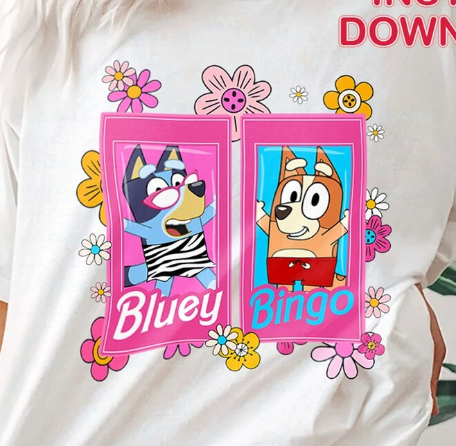 Bluey Bingo Pink Floral PNG, Bluey Birthday Girl Digital Dow | Inspire ...